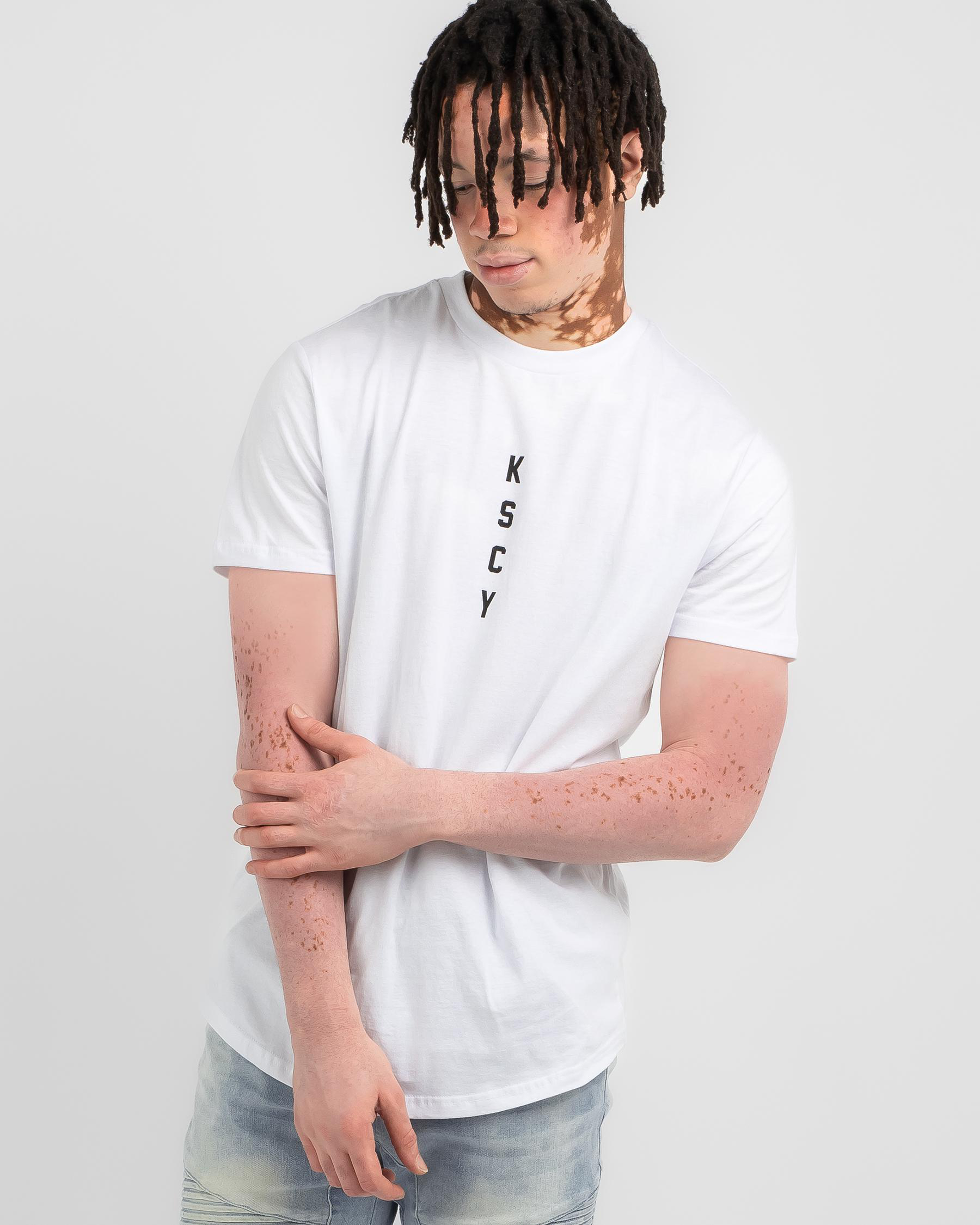 Shop Kiss Chacey Vigour Dual Curved T-Shirt In White - Fast Shipping ...