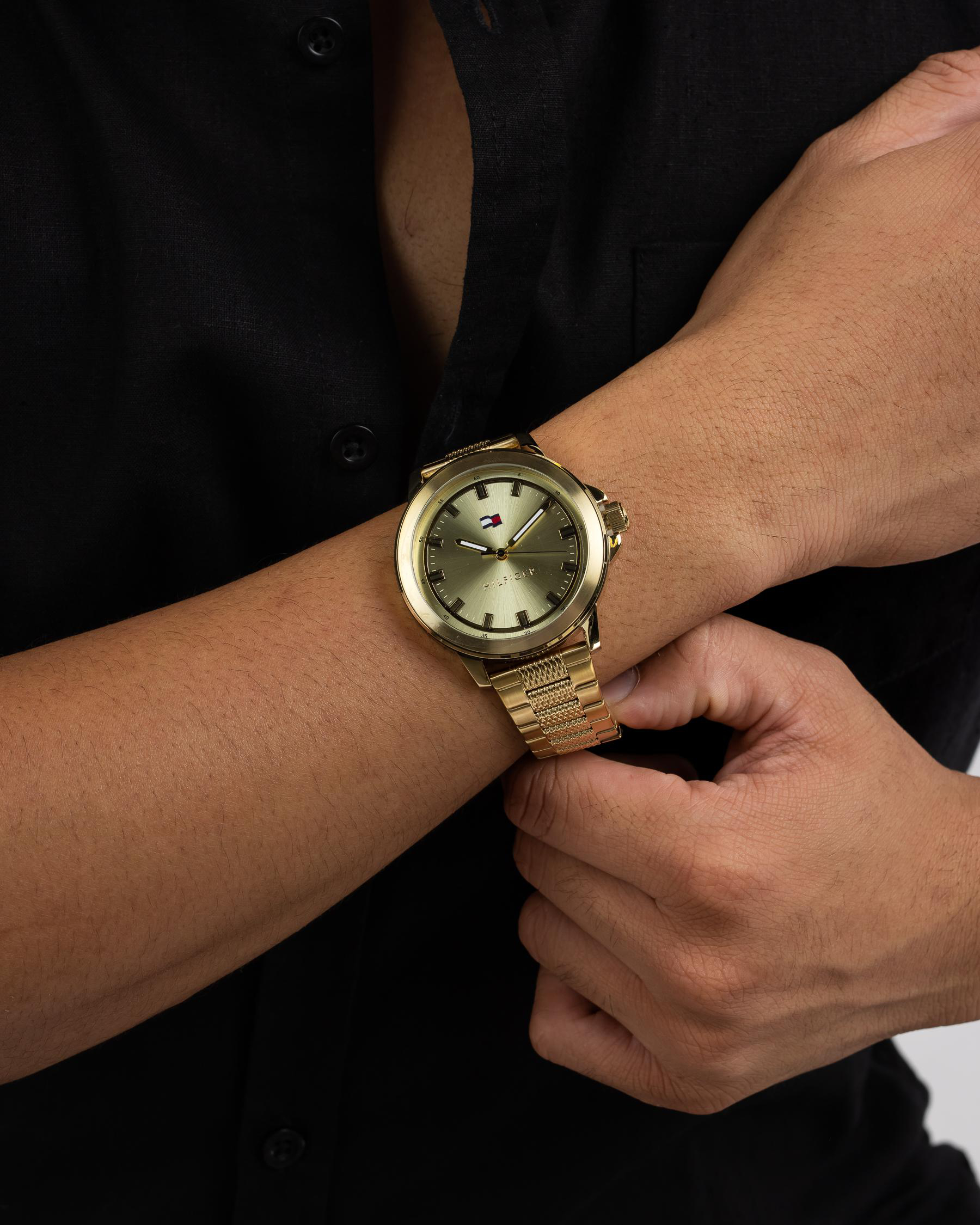 Shop Tommy Hilfiger Nelson Watch In Gold - Fast Shipping & Easy Returns ...
