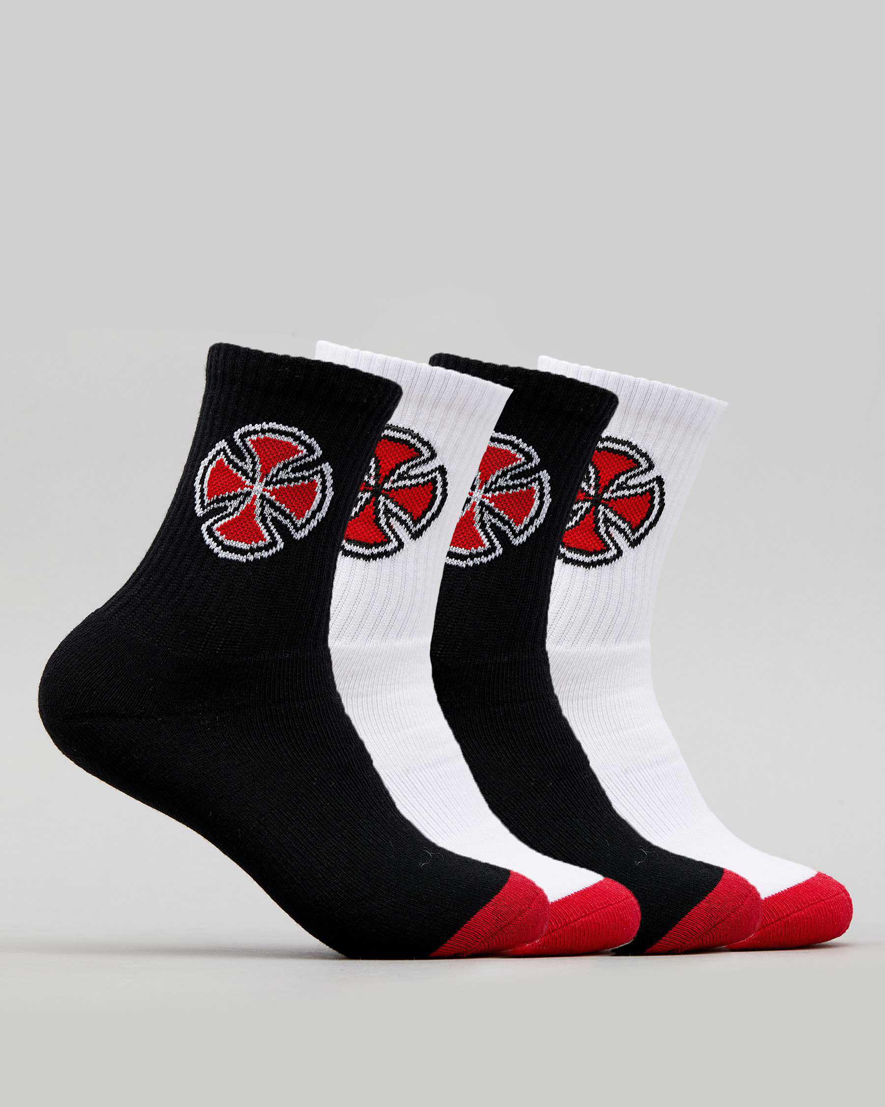 Shop Independent Youth OG Cross Socks 4 Pack In Assorted - Fast ...