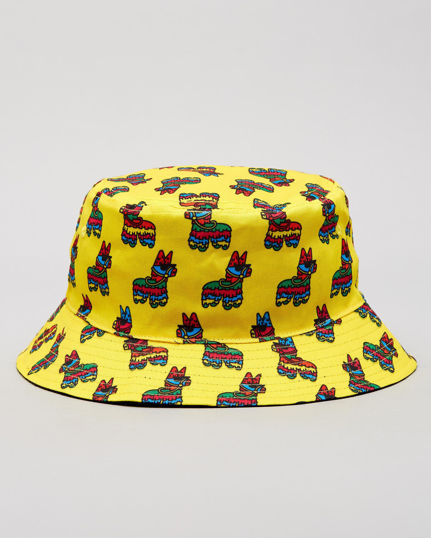 Shop Lucid Pinata Reversible Bucket Hat In Yellow/black Towel - Fast ...