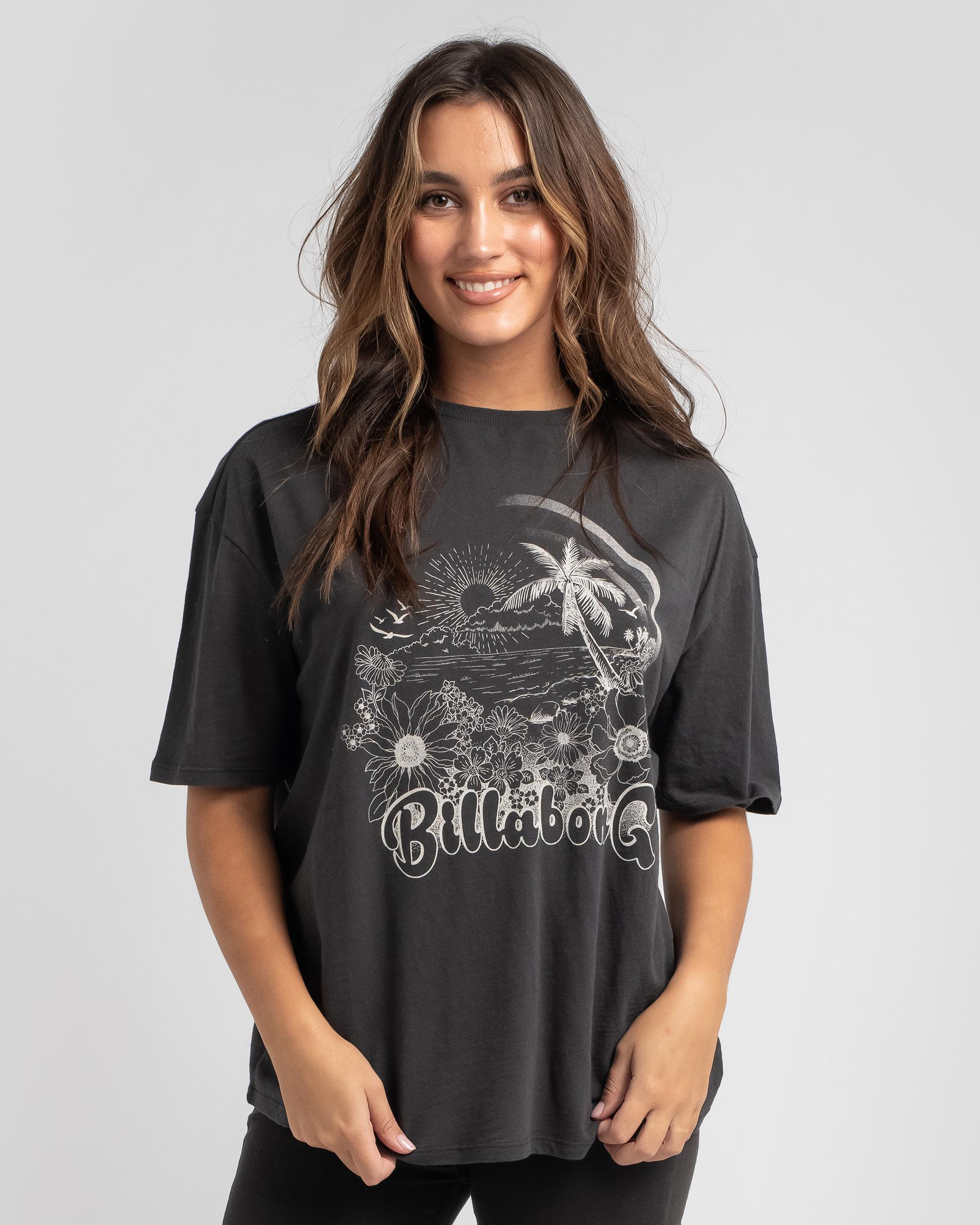 Shop Billabong Rainbow Waves T-Shirt In Off Black - Fast Shipping ...