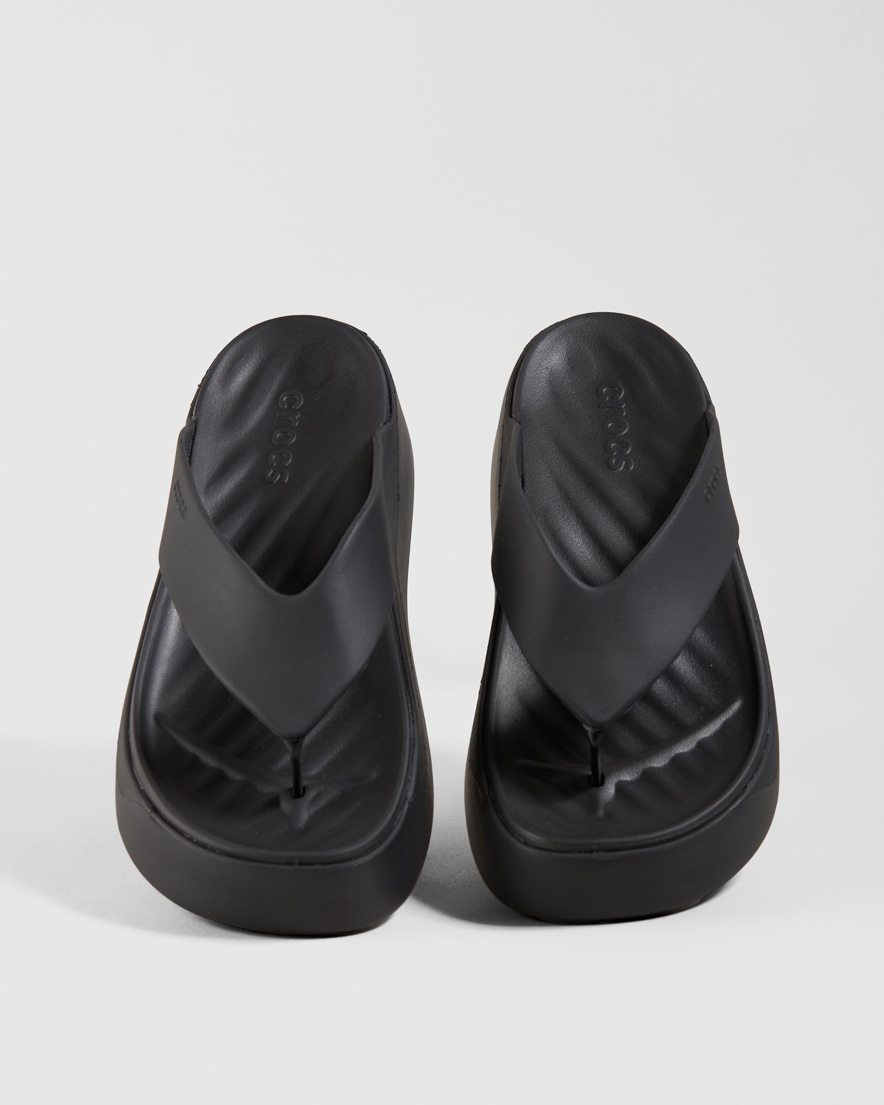 Crocs Getaway Platform Flips In Black - FREE* Shipping & Easy Returns ...