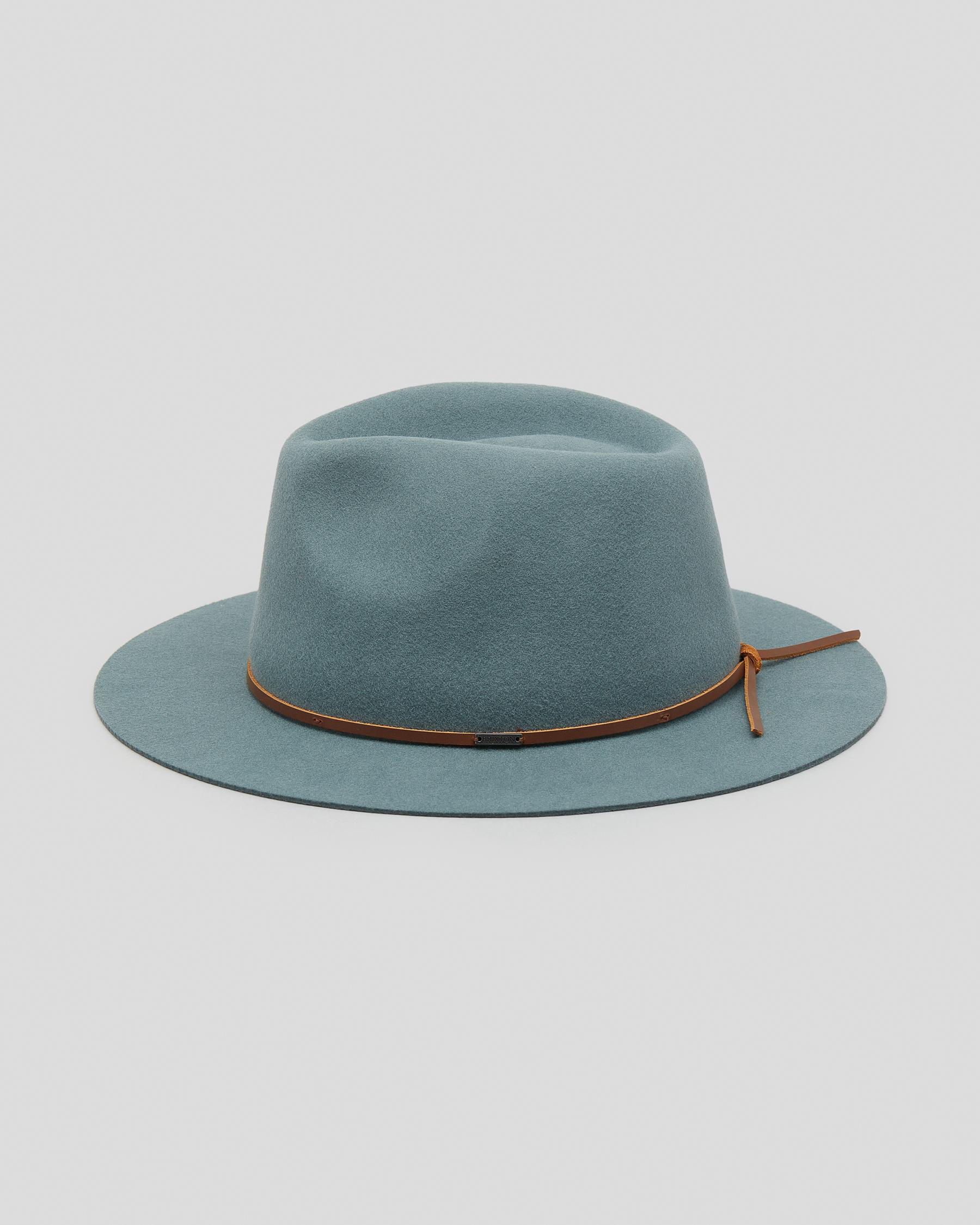 Shop Brixton Wesley Fedora In Dark Forest - Fast Shipping & Easy ...