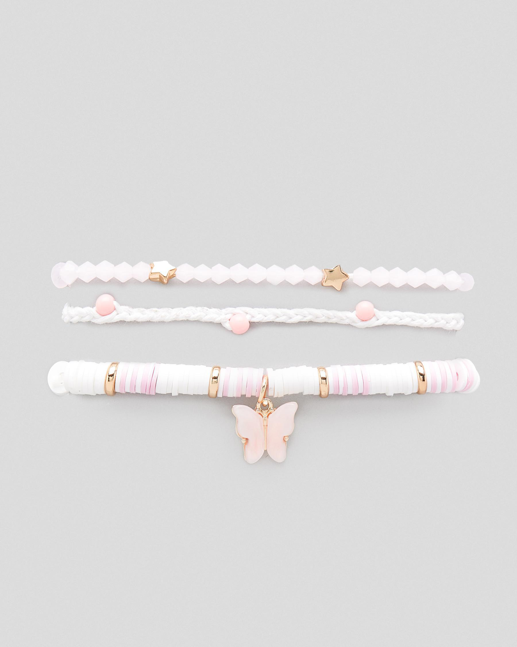 Shop Karyn In LA Zaylee Anklet Pack In Pink/white - Fast Shipping ...
