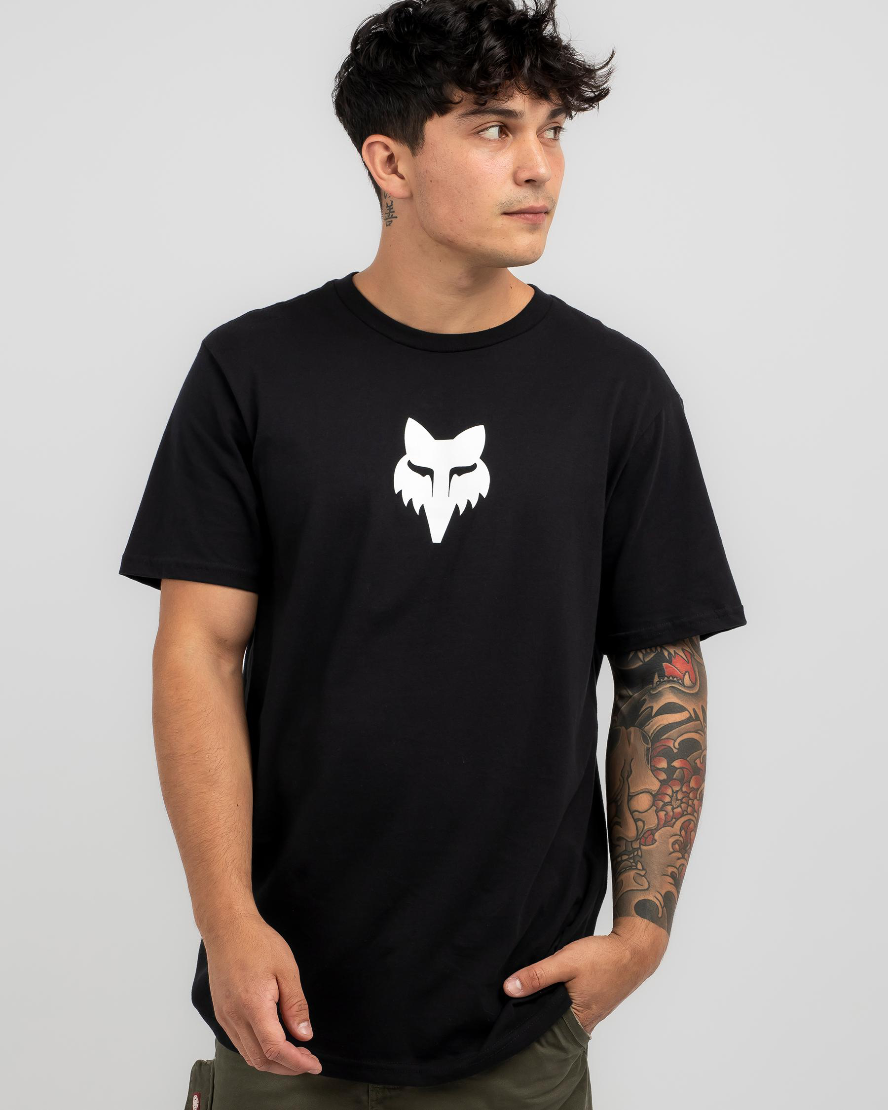 Shop Fox Fox Head Premium T-Shirt In Black - Fast Shipping & Easy ...
