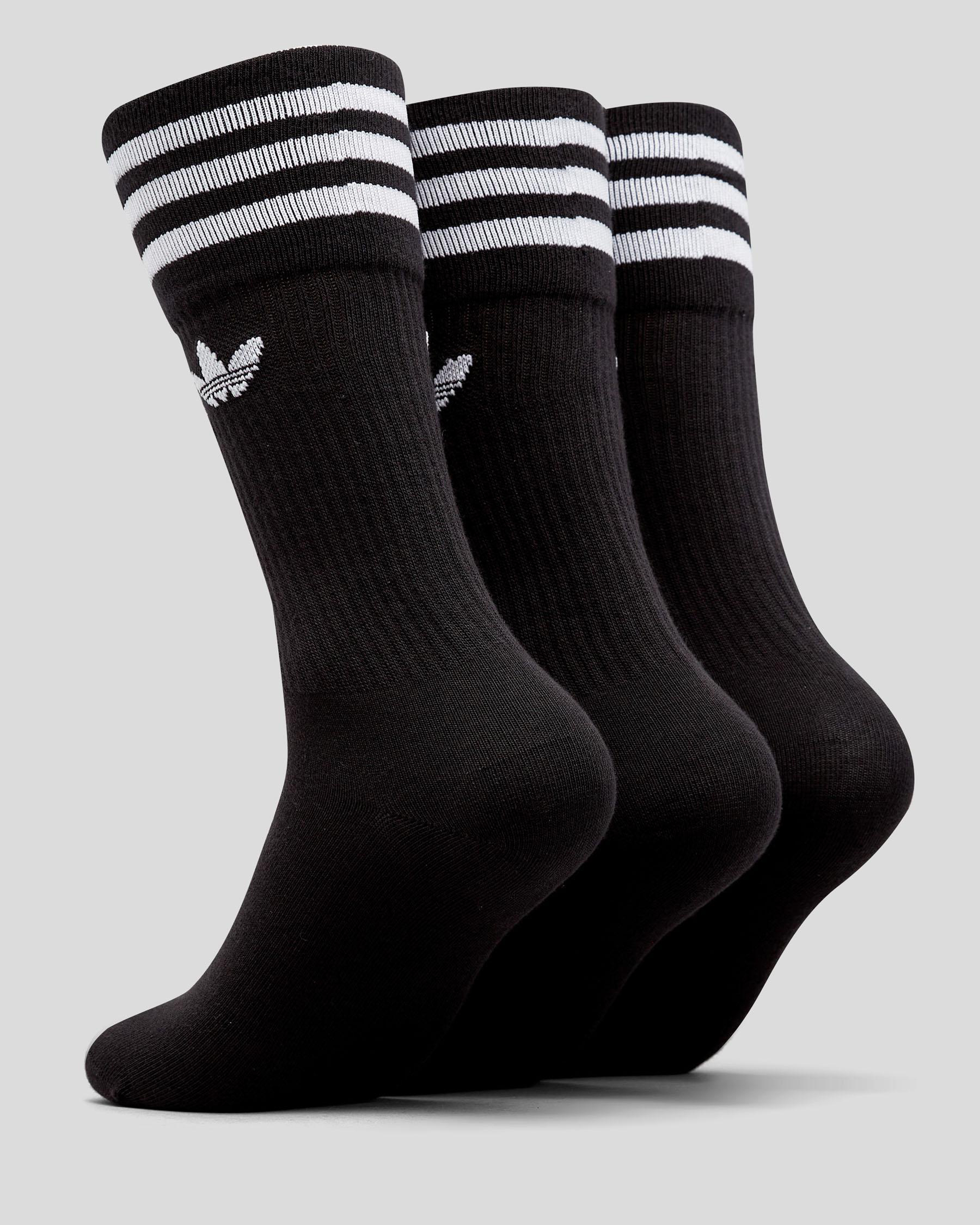 adidas Womens Solid Crew Sock Pack In Black - FREE* Shipping & Easy ...