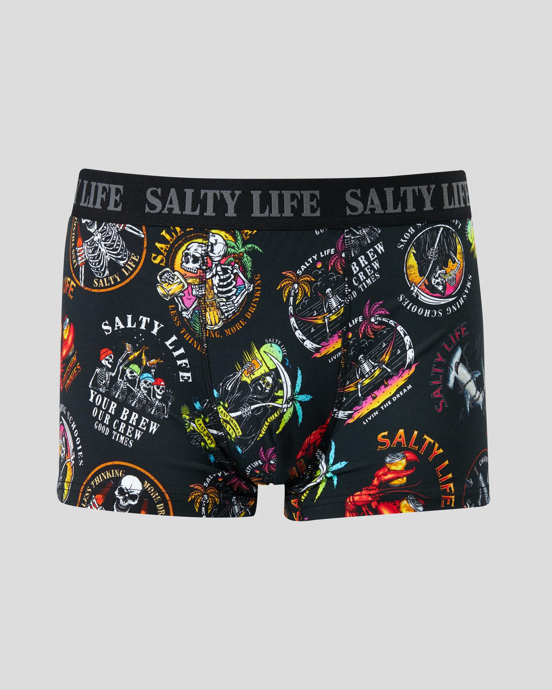 Shop Salty Life Classics Fitted Boxers In Black - Fast Shipping & Easy ...