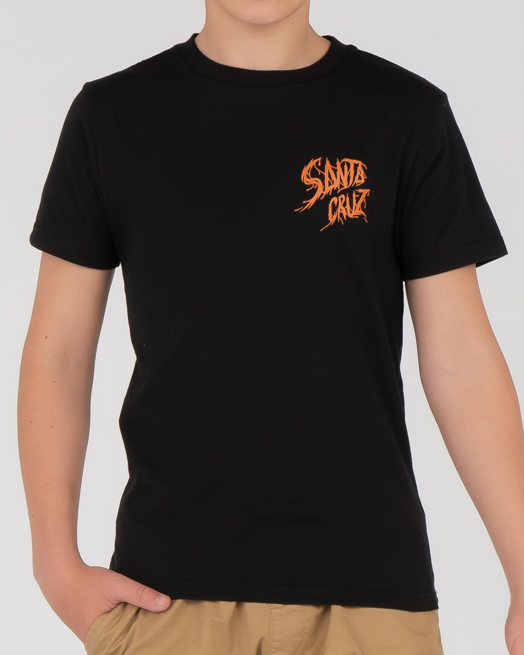 Shop Santa Cruz Boys' Wolf Slasher T-Shirt In Black - Fast Shipping ...