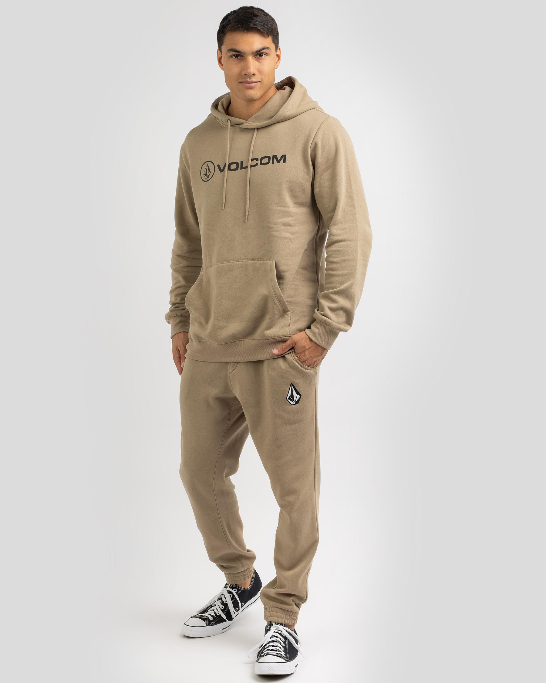 Shop Volcom Vologo Fleece Pant In Khaki - Fast Shipping & Easy Returns ...