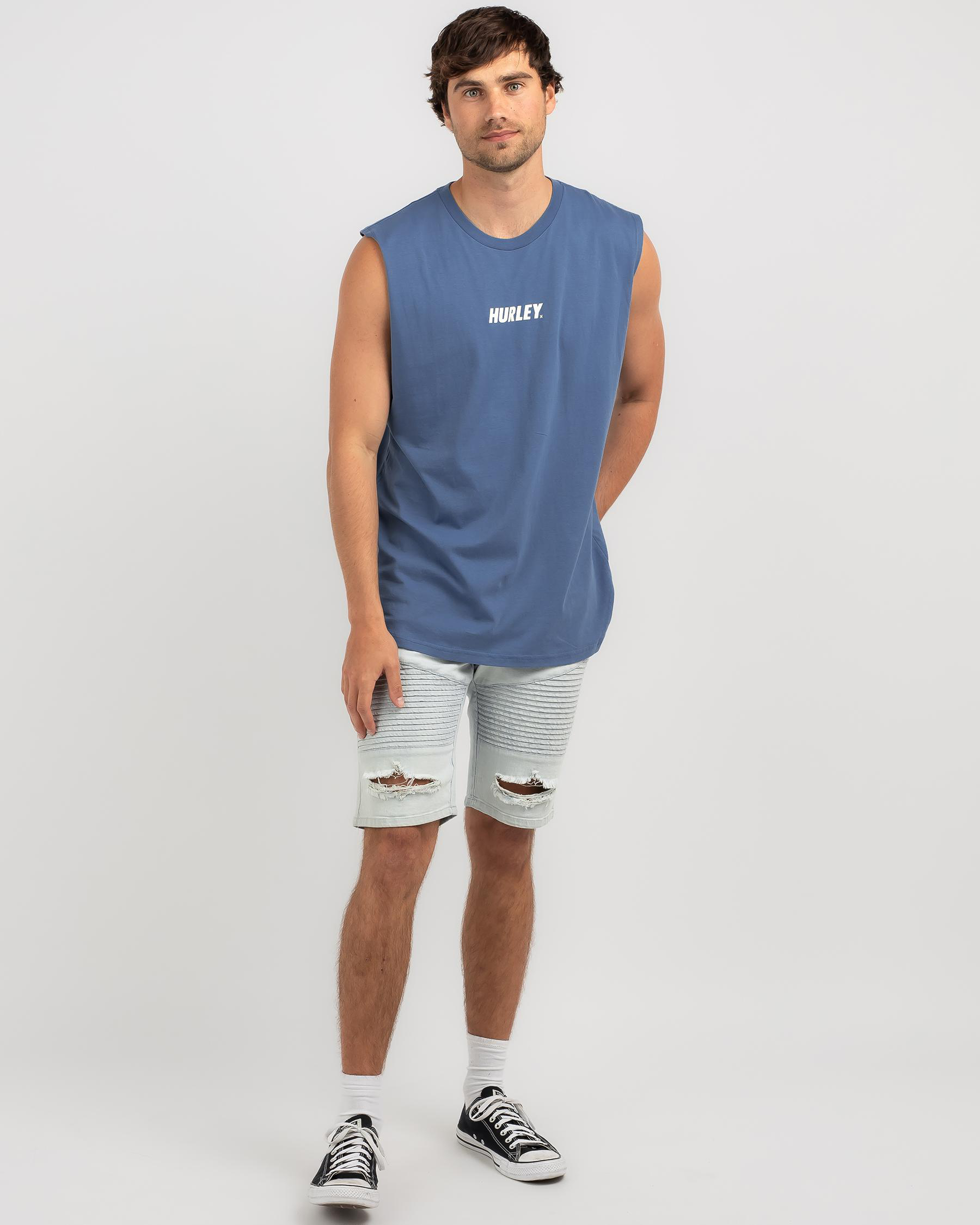 Shop Hurley Fastlane Muscle Tank In Coronet Blue - Fast Shipping & Easy ...
