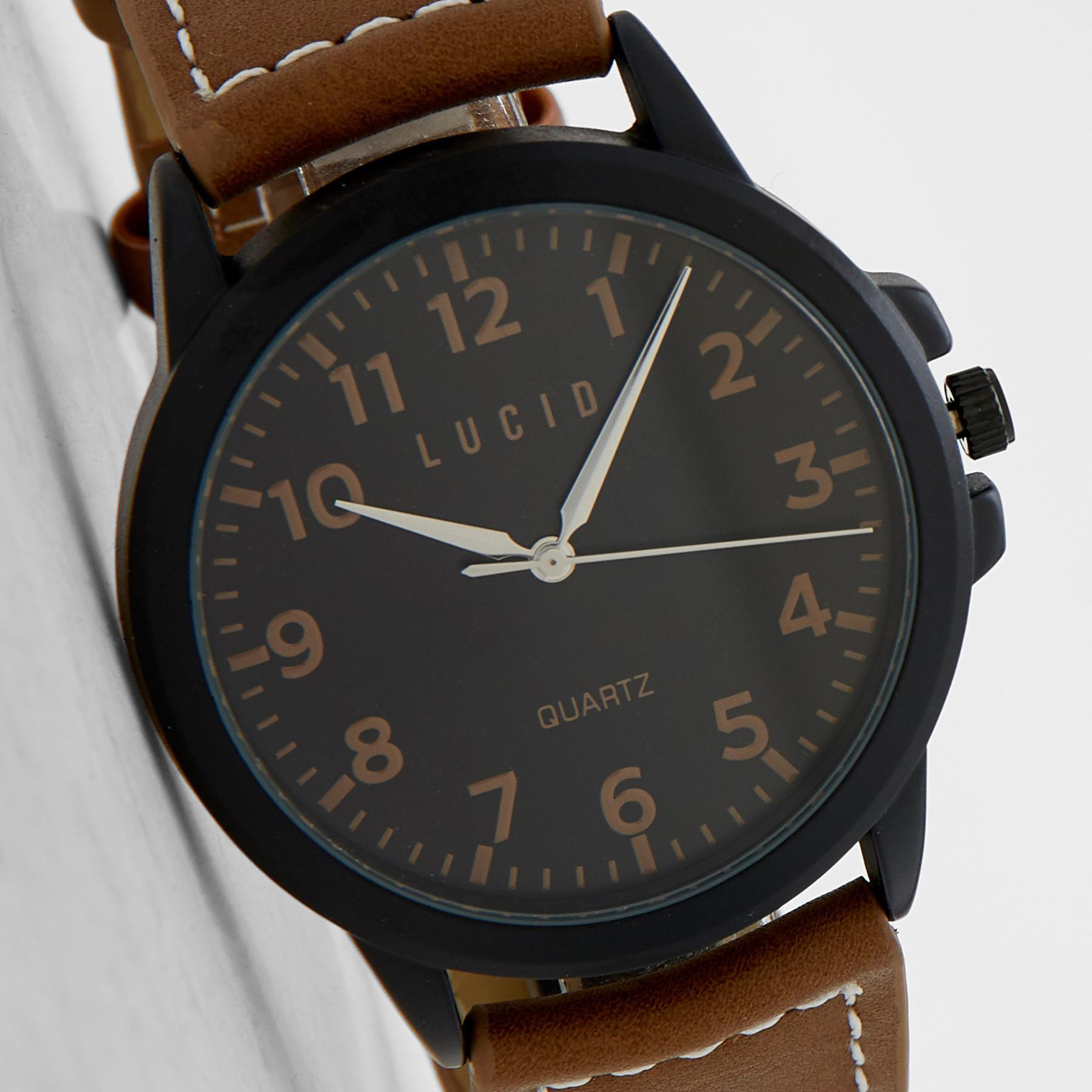 Shop Lucid Nocturne Watch In Black/black/tan - Fast Shipping & Easy ...