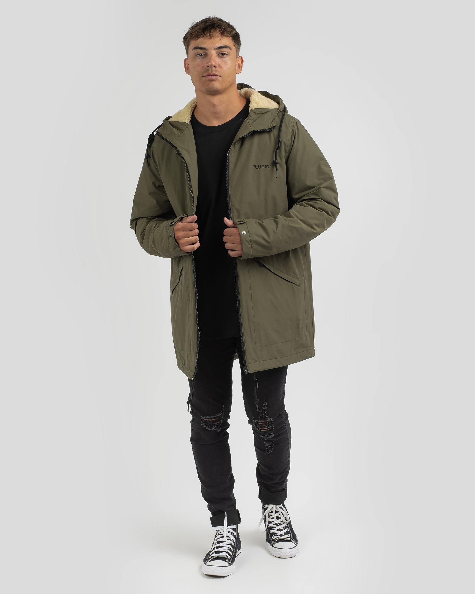 Shop Lucid Forest Hooded Jacket In Green - Fast Shipping & Easy Returns ...