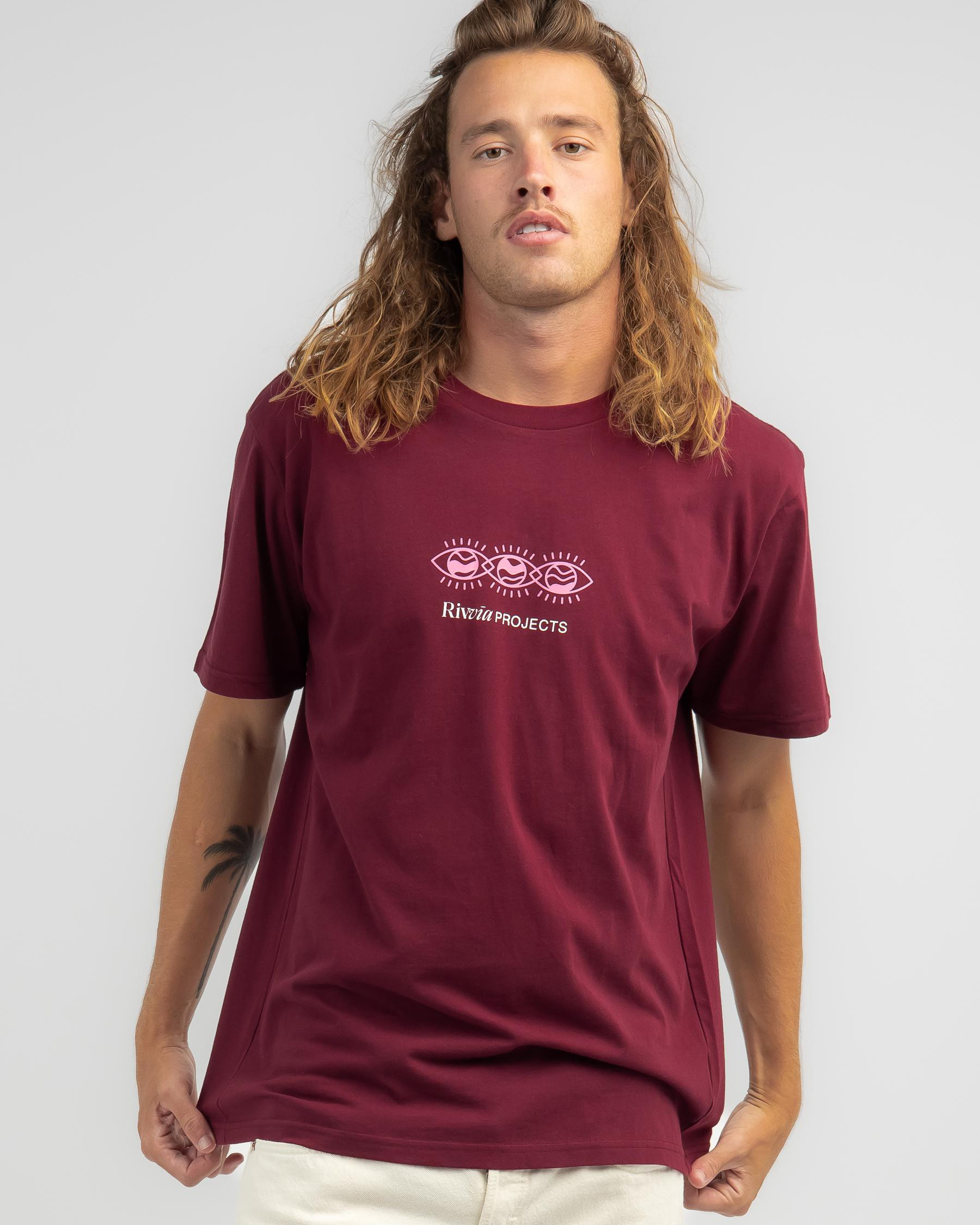 Shop Rivvia Perception T-Shirt In Burgundy - Fast Shipping & Easy ...