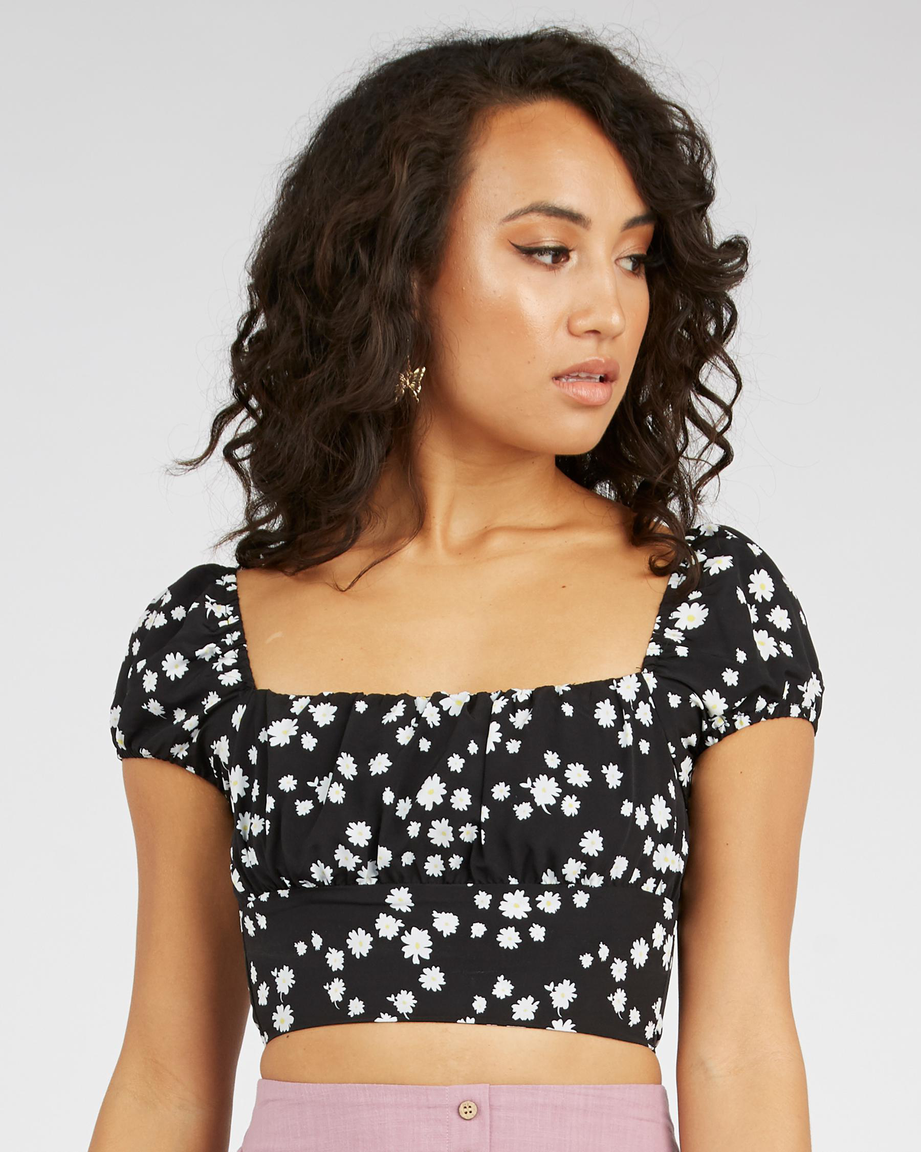 Shop Ava And Ever Pixie Top In Black Floral - Fast Shipping & Easy ...