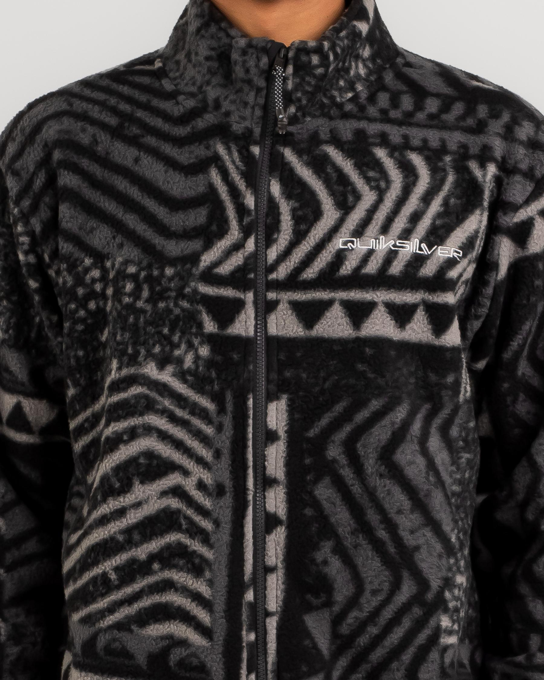 Shop Quiksilver Clean Coasts Jacket In Black Blown Out - Fast Shipping ...