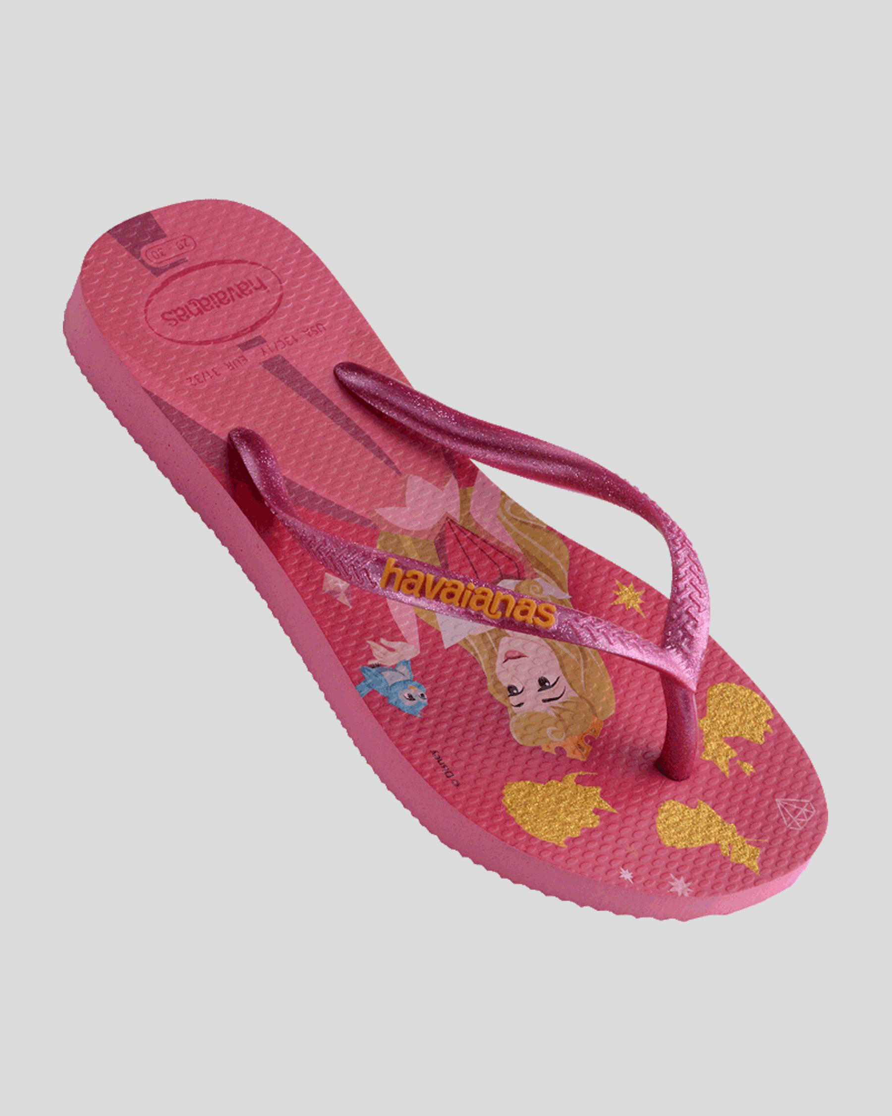 Shop Havaianas Kids' Slim Princess Sleeping Beauty Thongs In Crystal ...