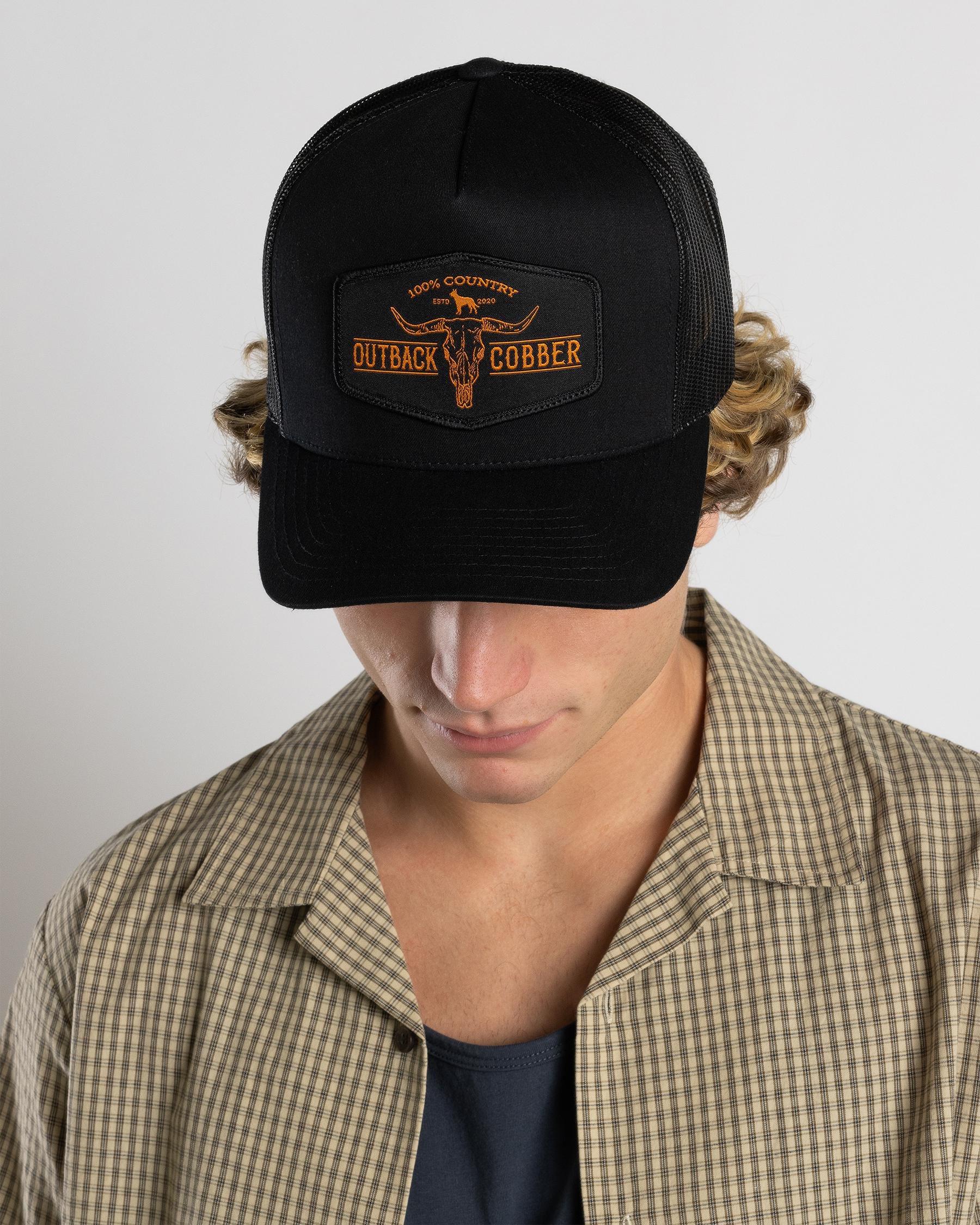Shop Outback Cobber Urban Trucker Cap In Black - Fast Shipping & Easy ...