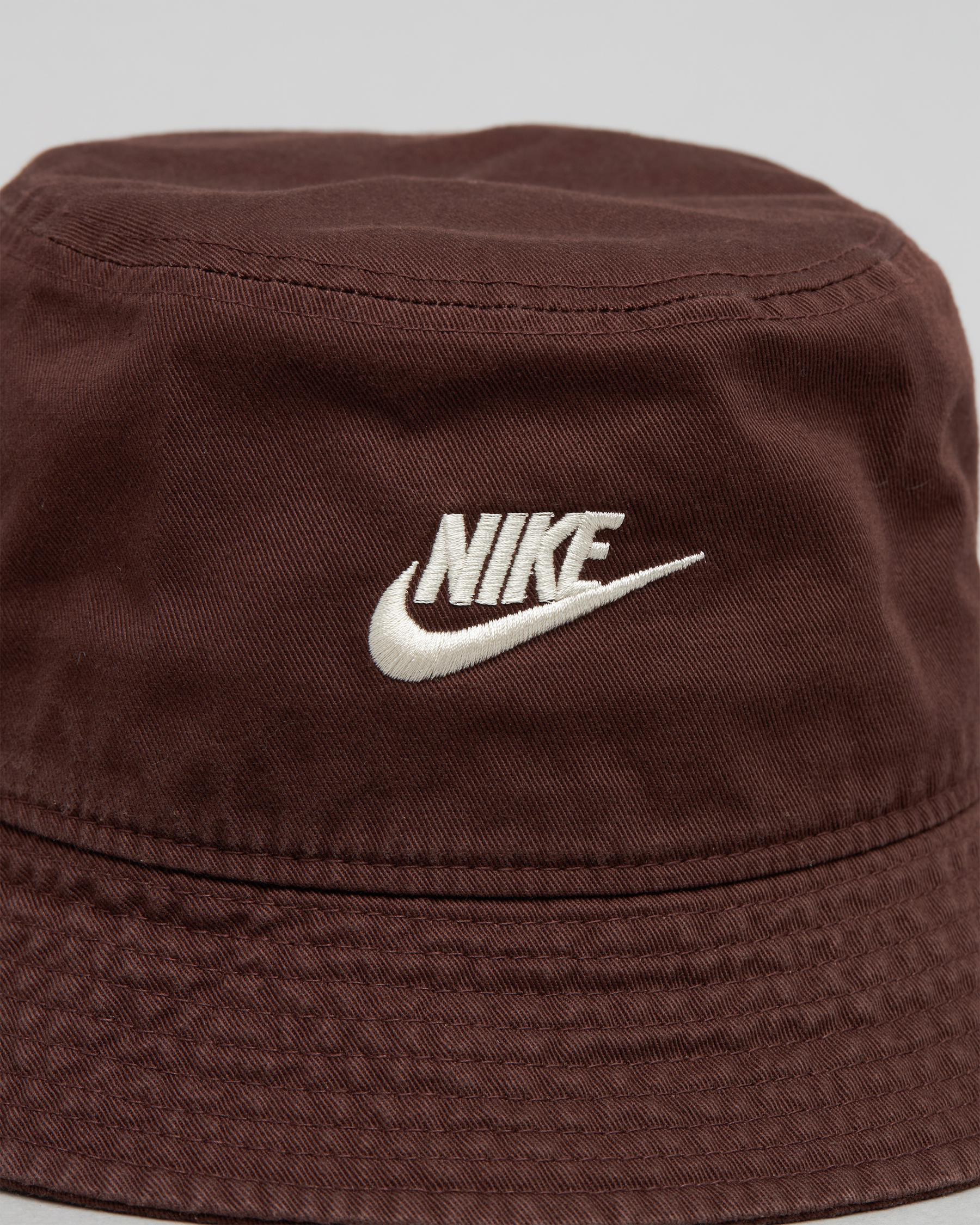 Shop Nike Bucket Futura Wash Hat In Earth/lt Orewood Brown - Fast ...