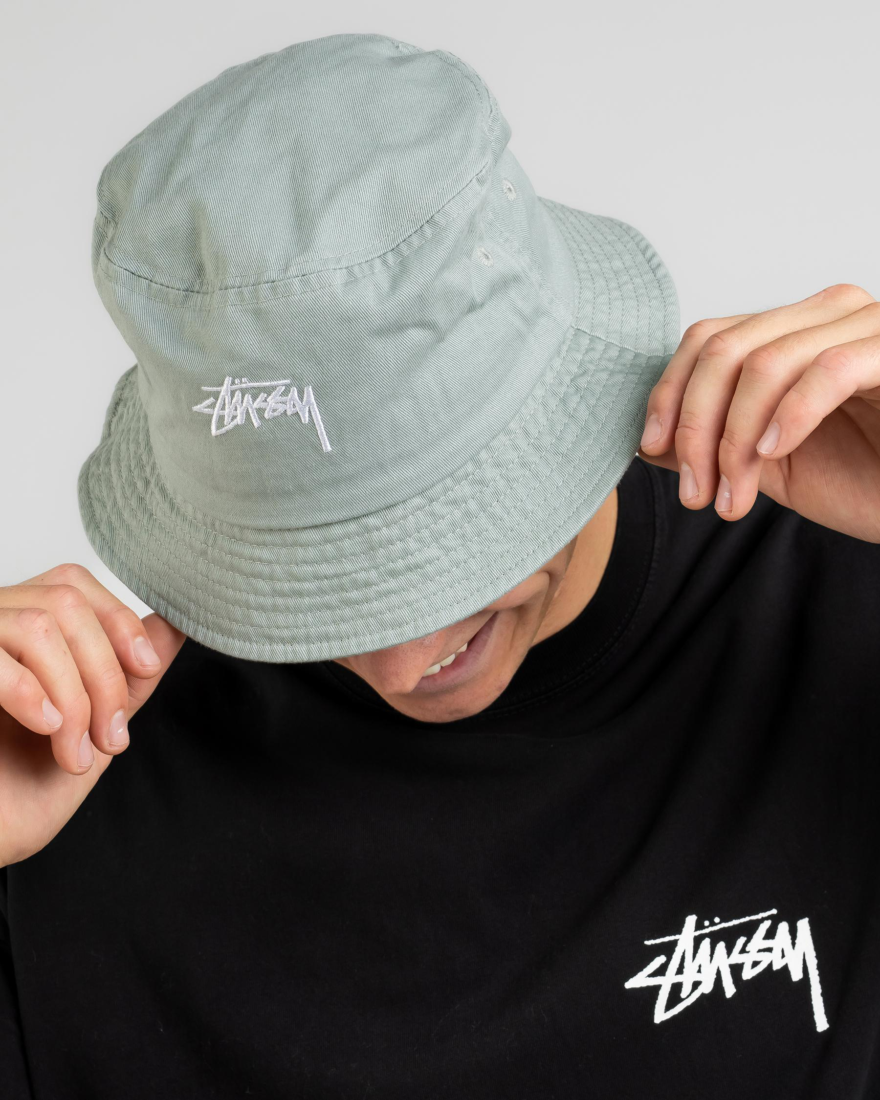 Shop Stussy Stock Bucket Hat In Sage Green - Fast Shipping & Easy ...