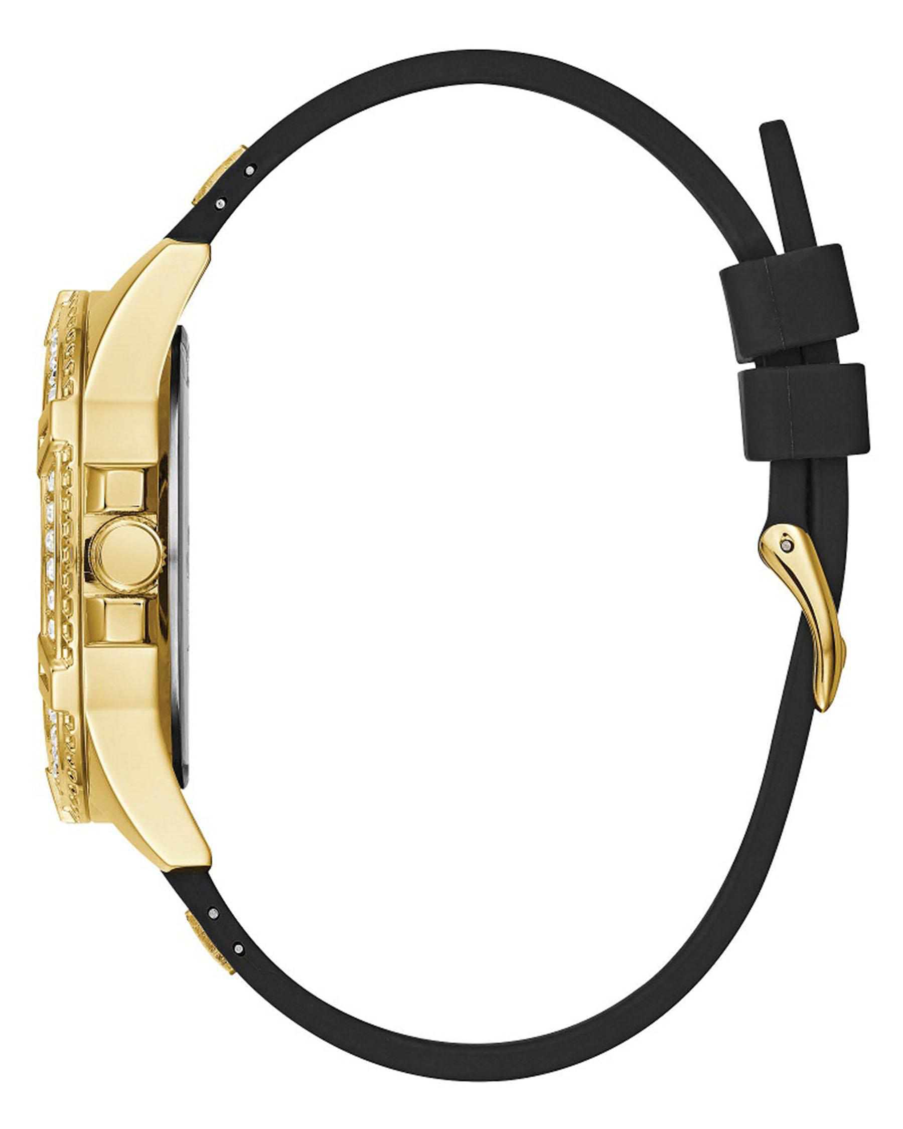Shop GUESS Lady Frontier Watch In Gold/black - Fast Shipping & Easy ...