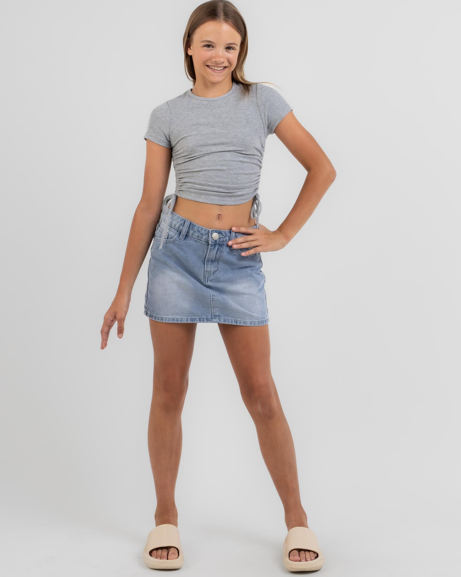 Shop Ava And Ever Girls' Kenny Top In Grey - Fast Shipping & Easy ...
