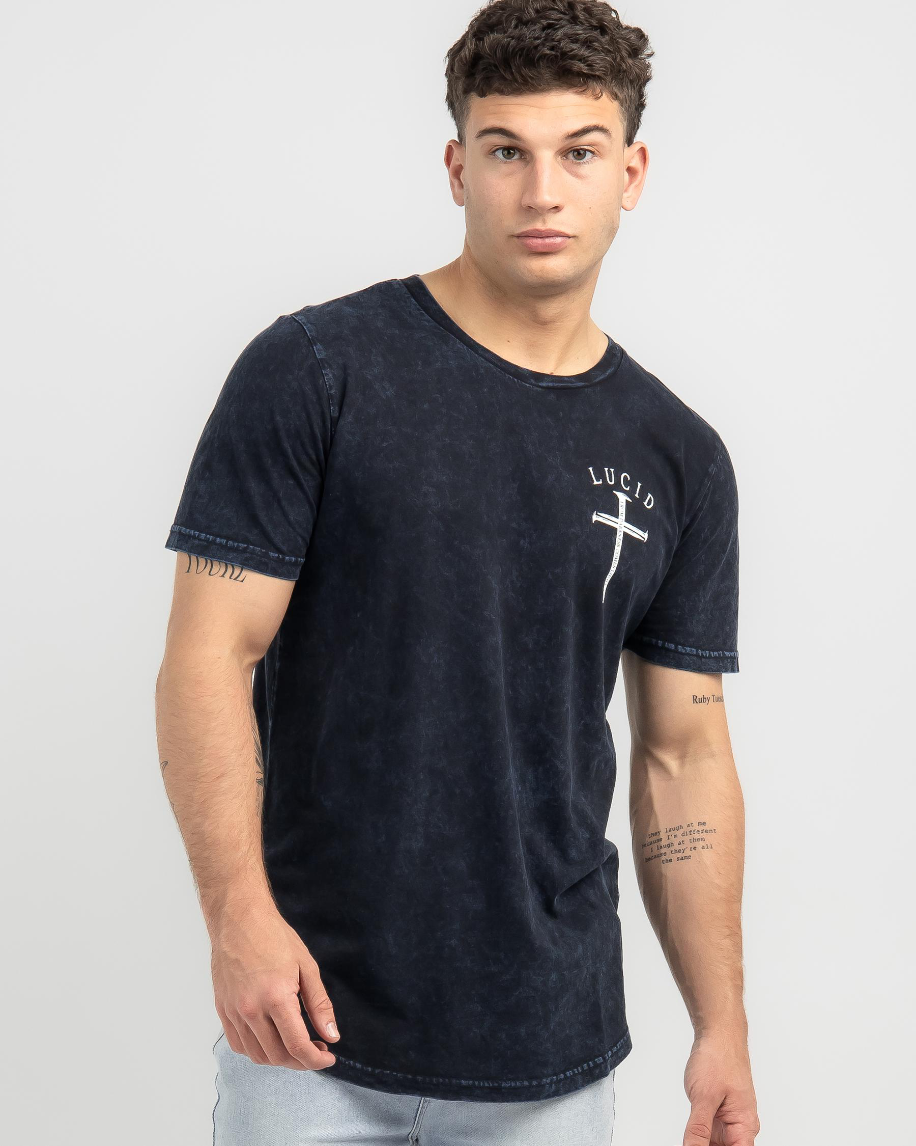 Shop Lucid Essence T-Shirt In Navy Acid - Fast Shipping & Easy Returns ...