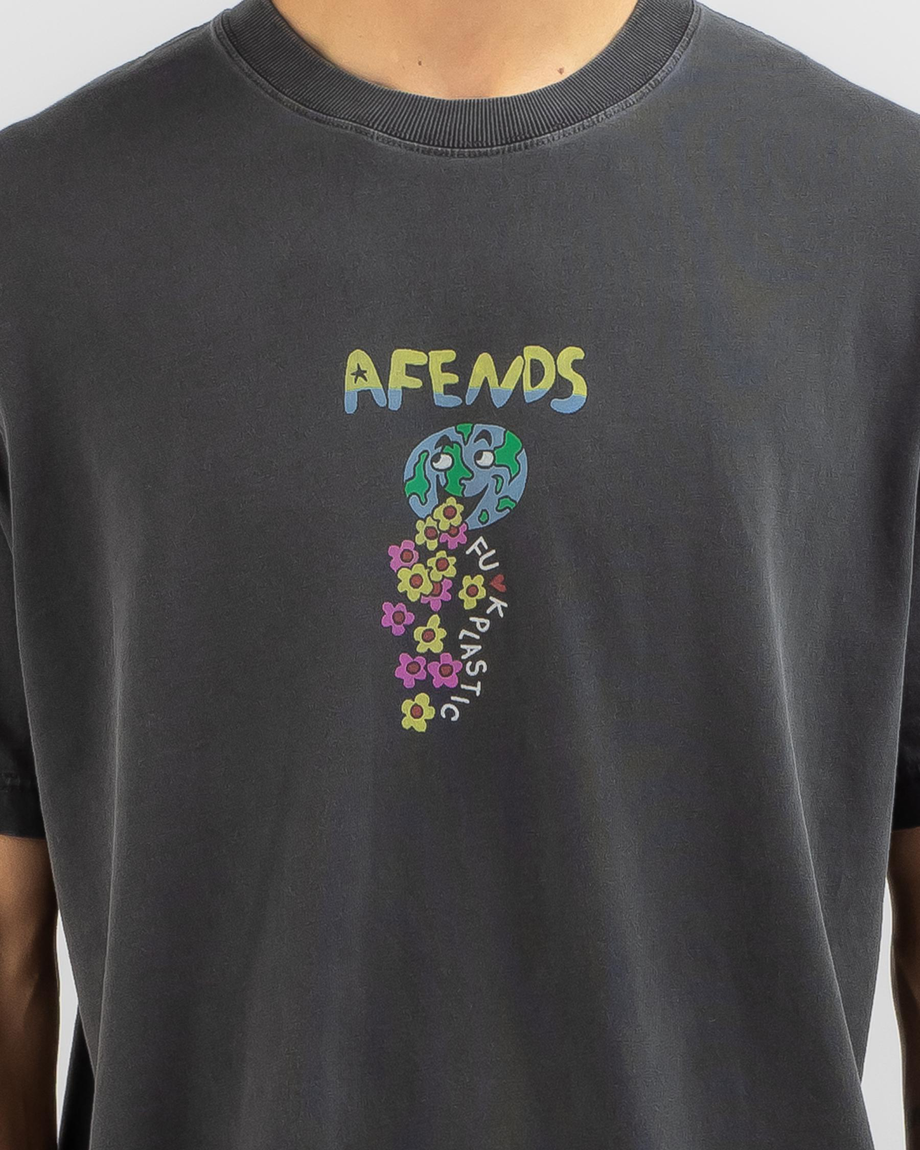Shop Afends F Plastic T-Shirt In Stone Black - Fast Shipping & Easy ...