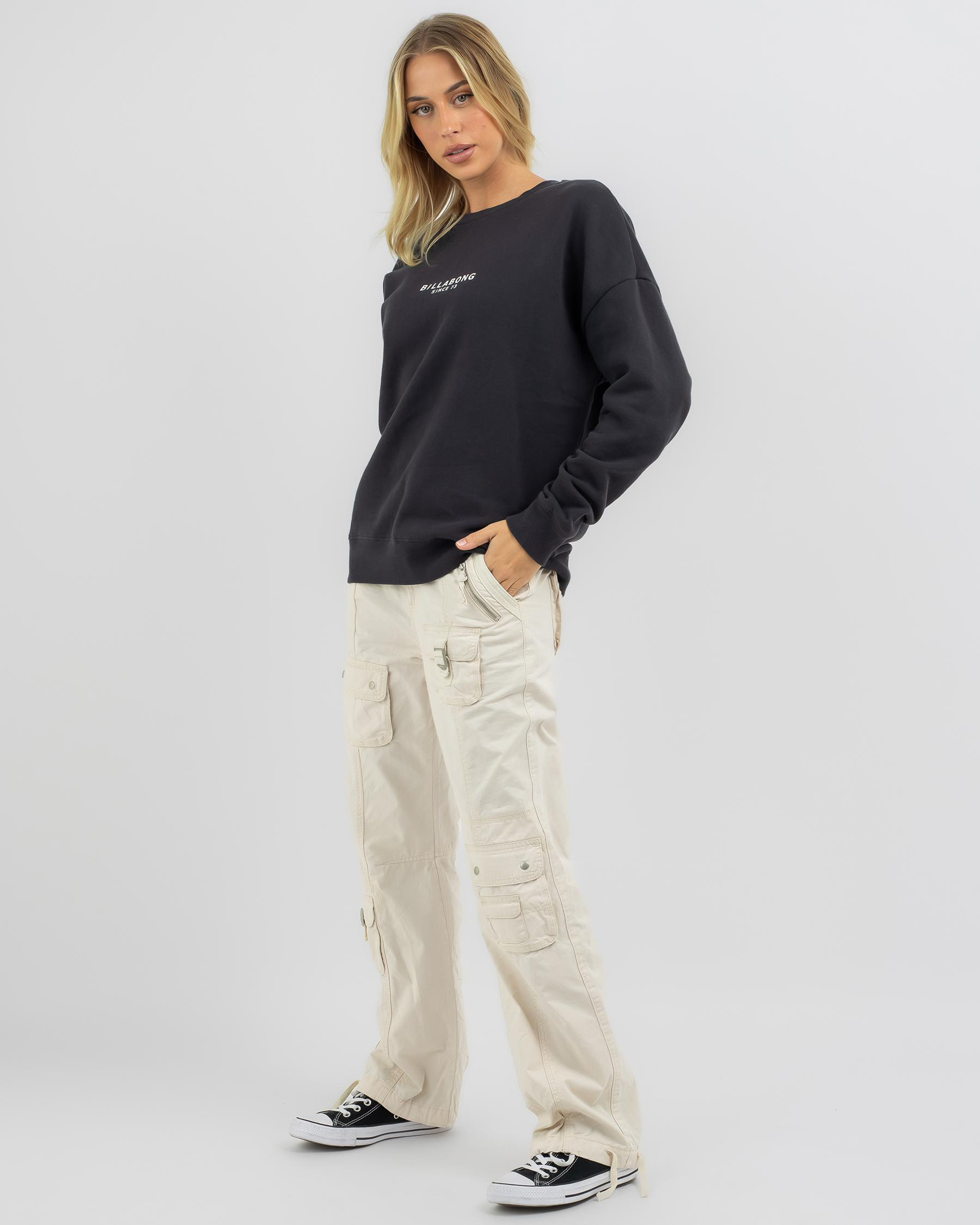 Billabong Society Sweatshirt In Black Sands - FREE* Shipping & Easy ...