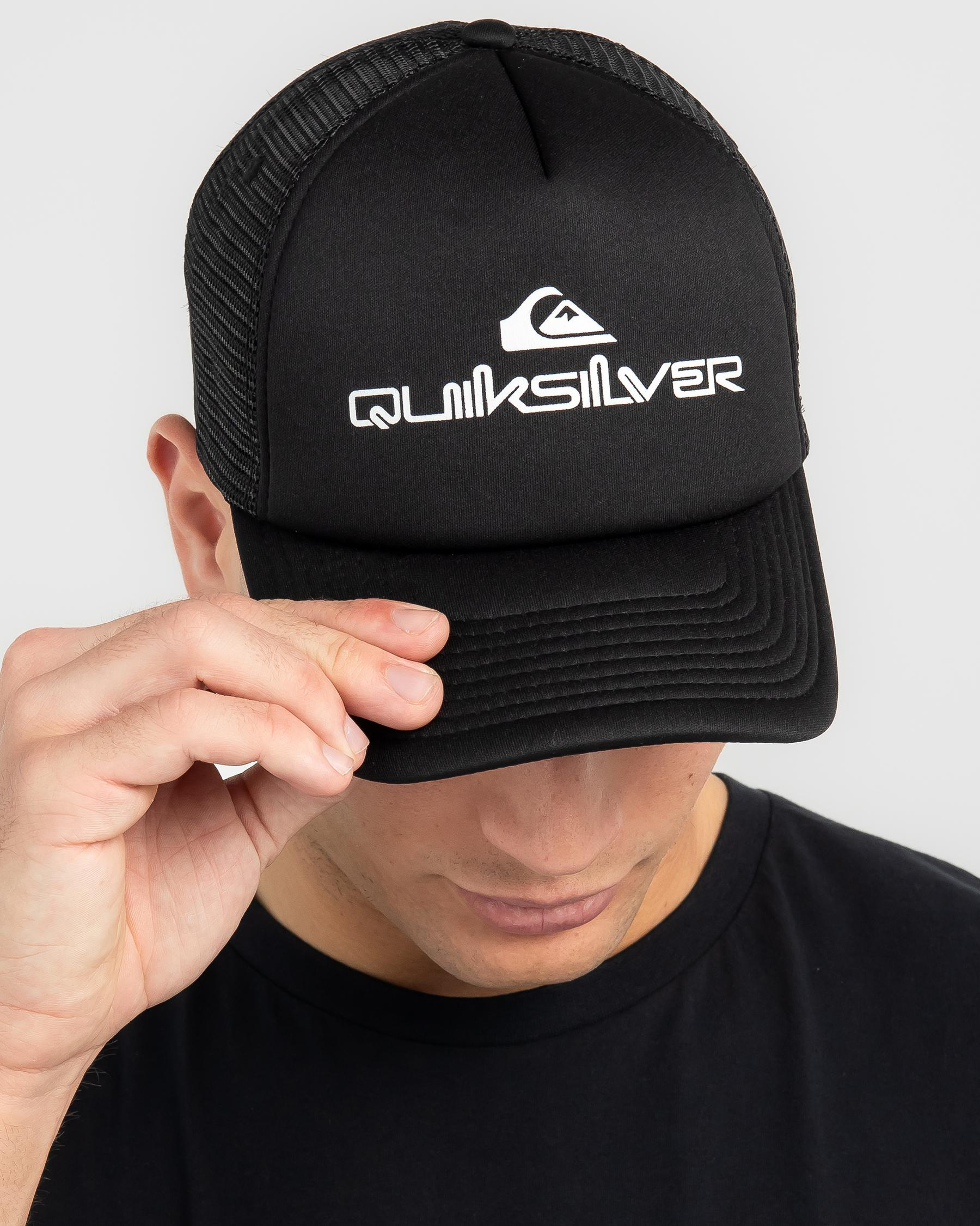 Shop Quiksilver Omnistack Trucker Cap In Black - Fast Shipping & Easy ...