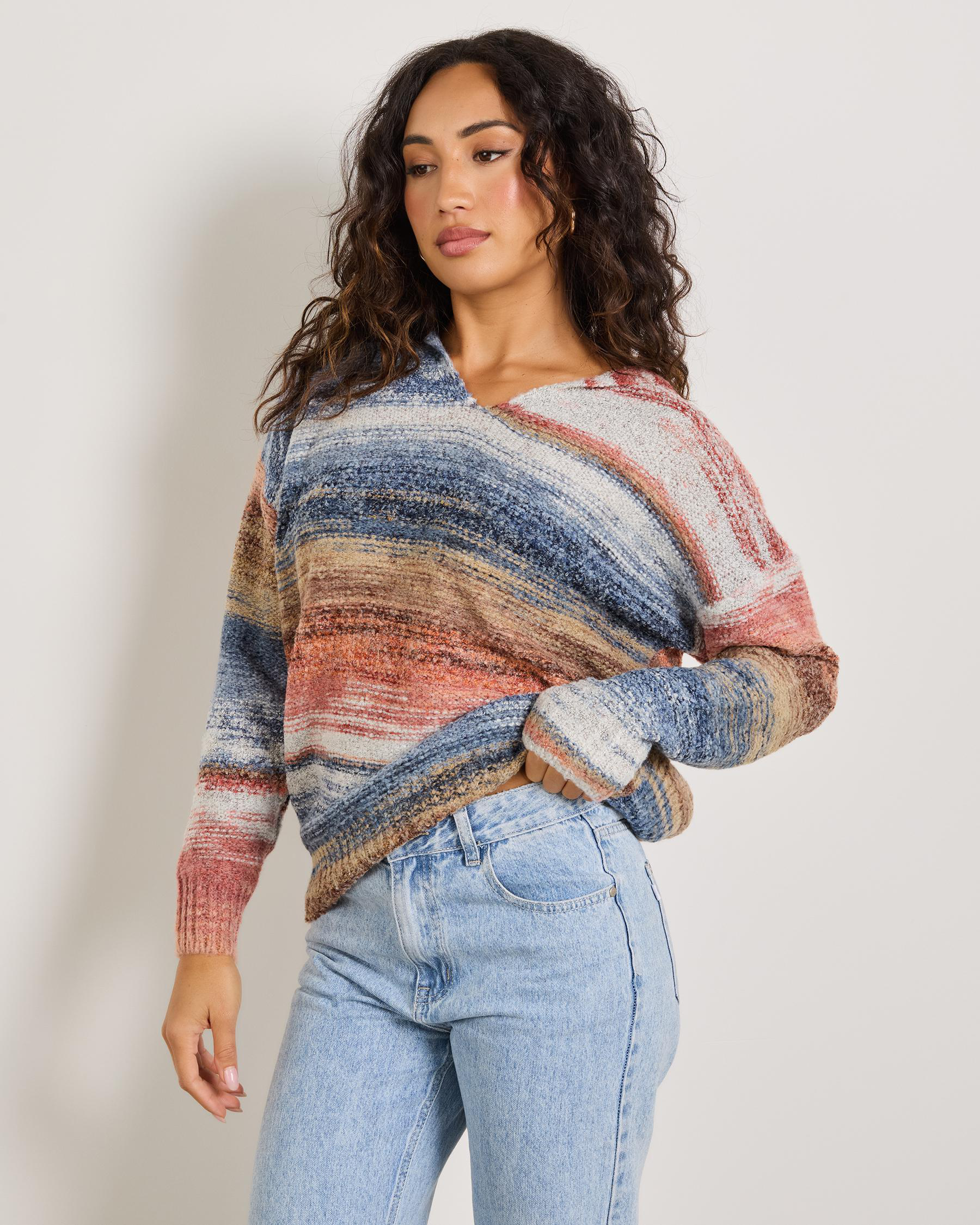 Mooloola Bronte Hooded Knit Jumper In Multi - FREE* Shipping & Easy ...