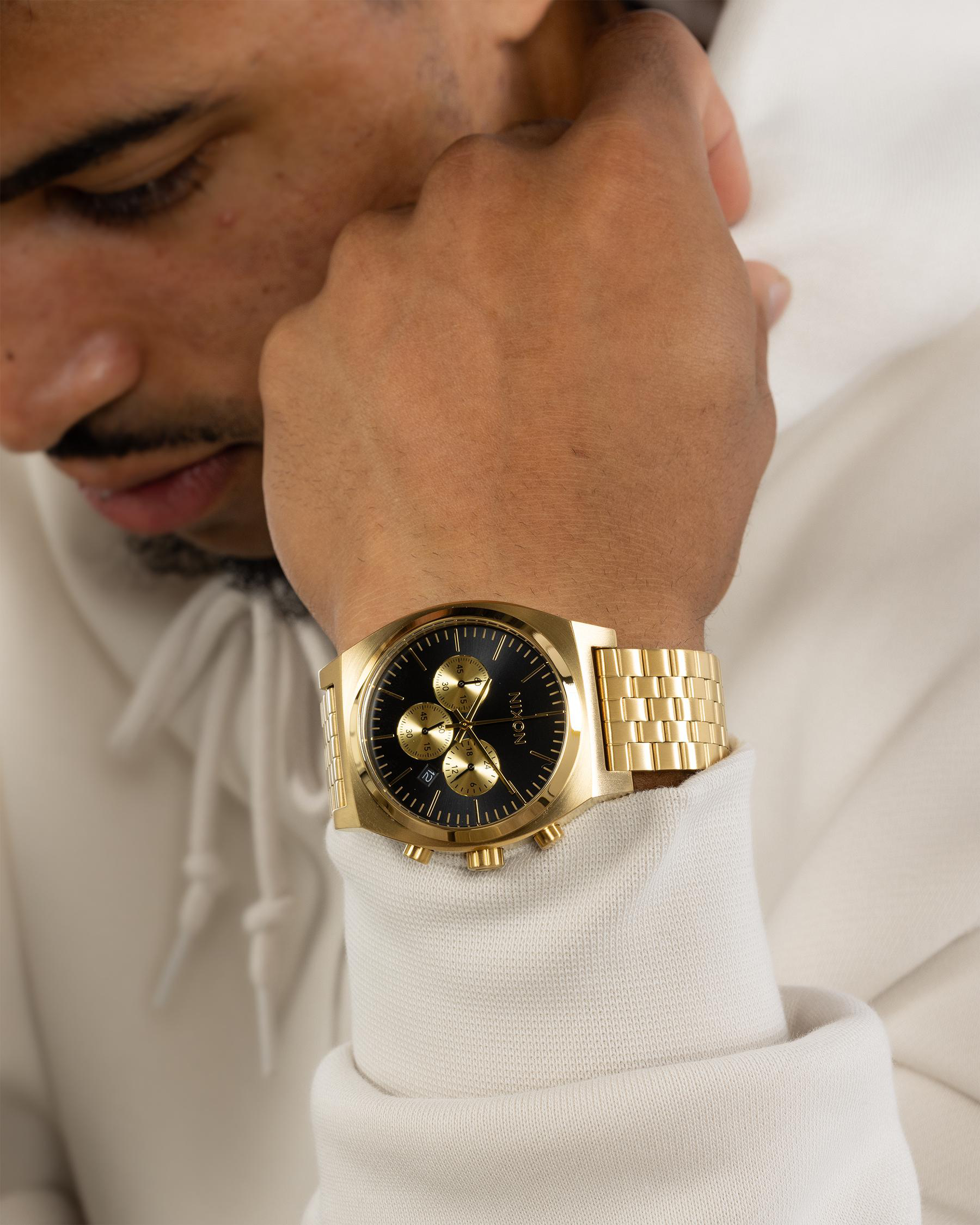 Shop Nixon Sentry Chrono Watch In All Gold / Black - Fast Shipping & Easy Returns - City Beach ...