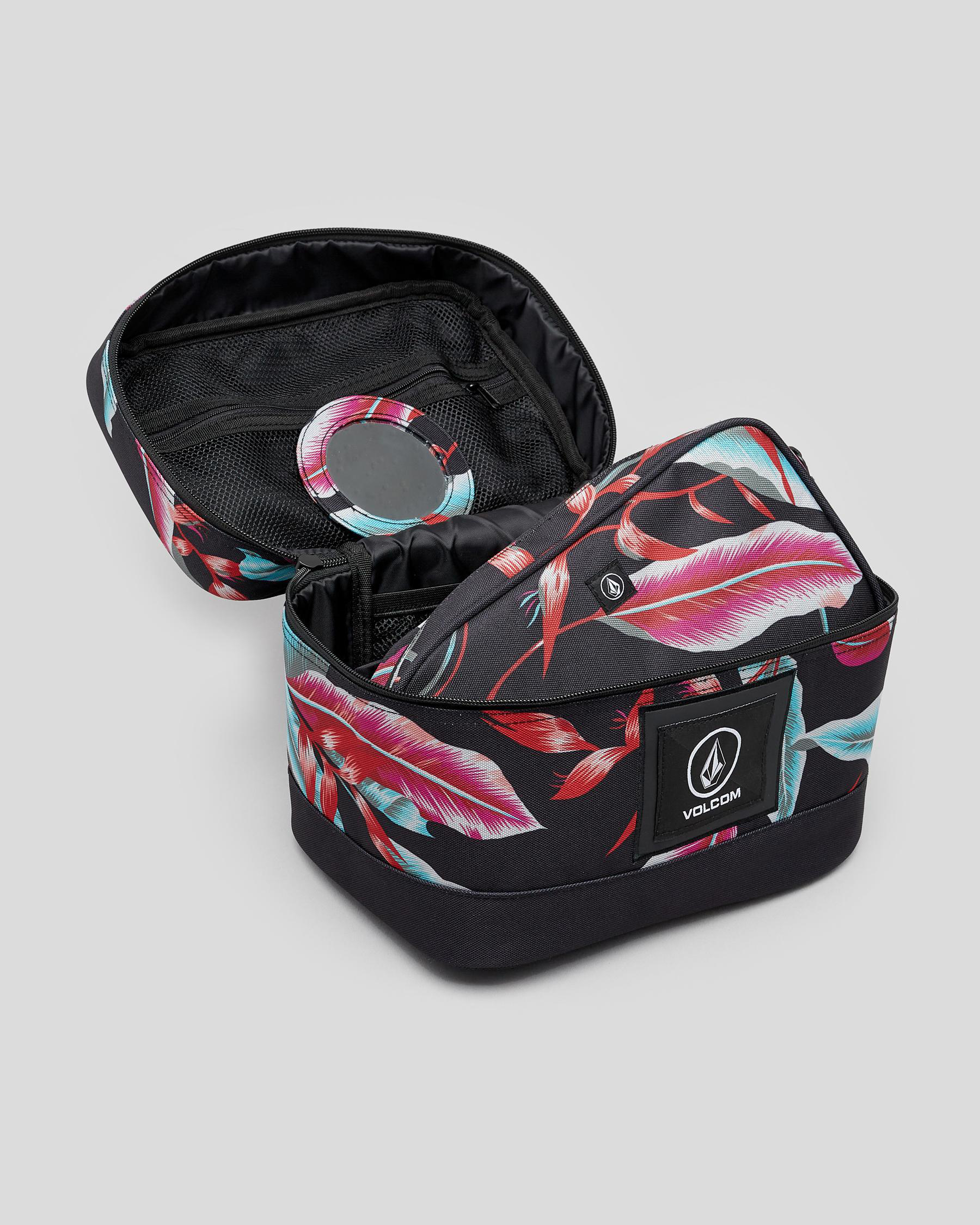 Shop Volcom Patch Attack Deluxe Makeup Case Set In Black/yellow - Fast Shipping & Easy Returns ...