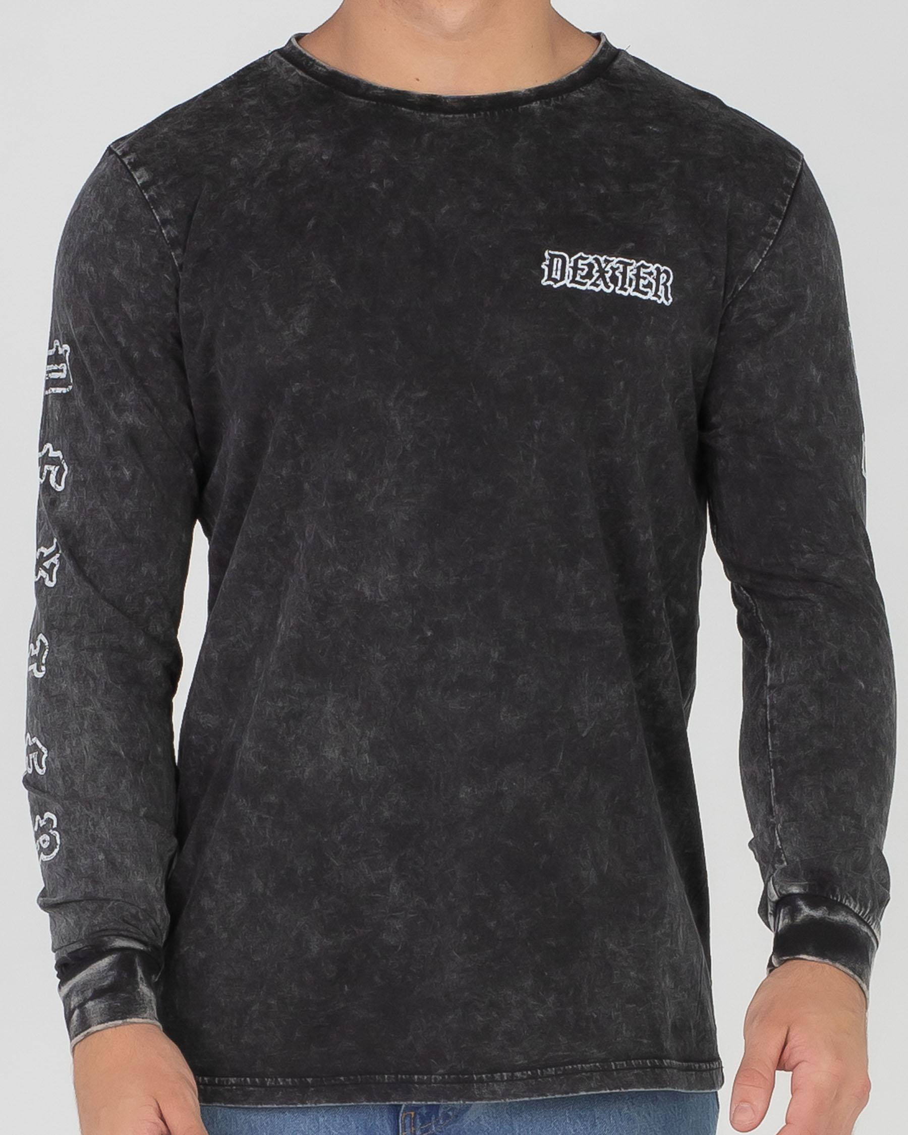 Shop Dexter Fear None Long Sleeve T-Shirt In Black Acid - Fast Shipping ...