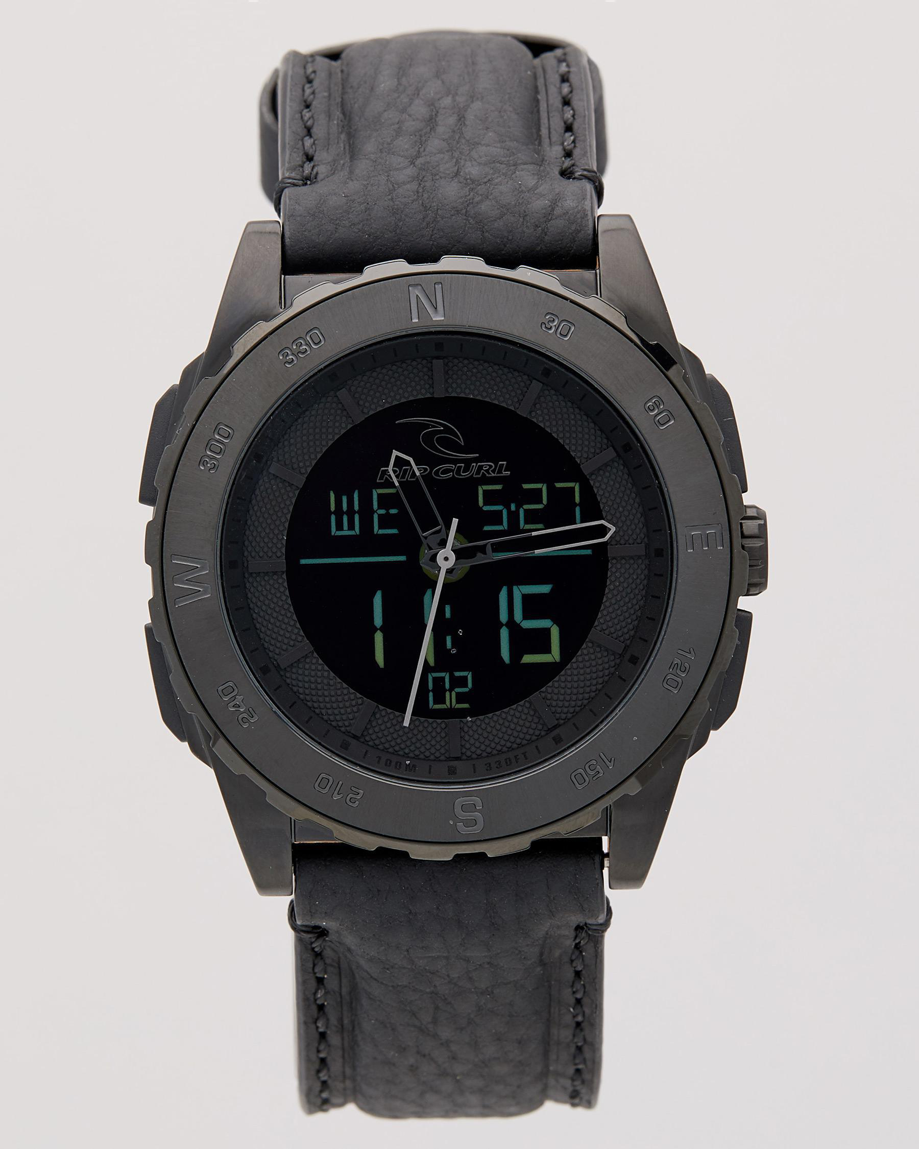Shop Rip Curl Rival Analogue Digital Watch In Blackout - Fast Shipping ...