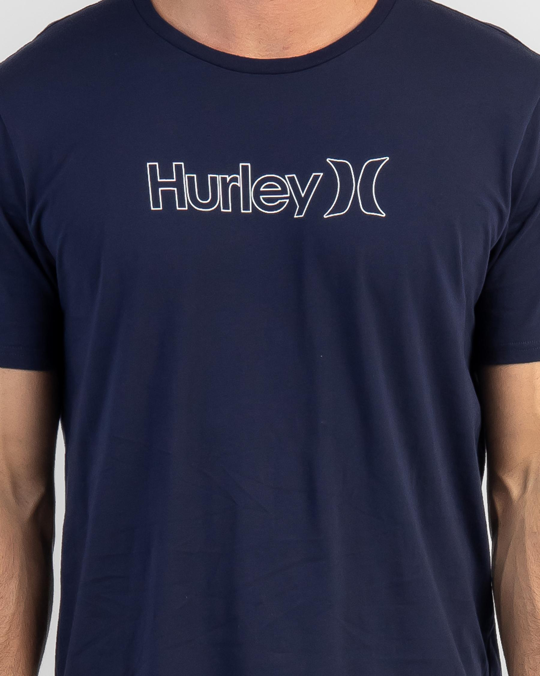 Shop Hurley OAO Outline T-Shirt In Obsidian - Fast Shipping & Easy ...