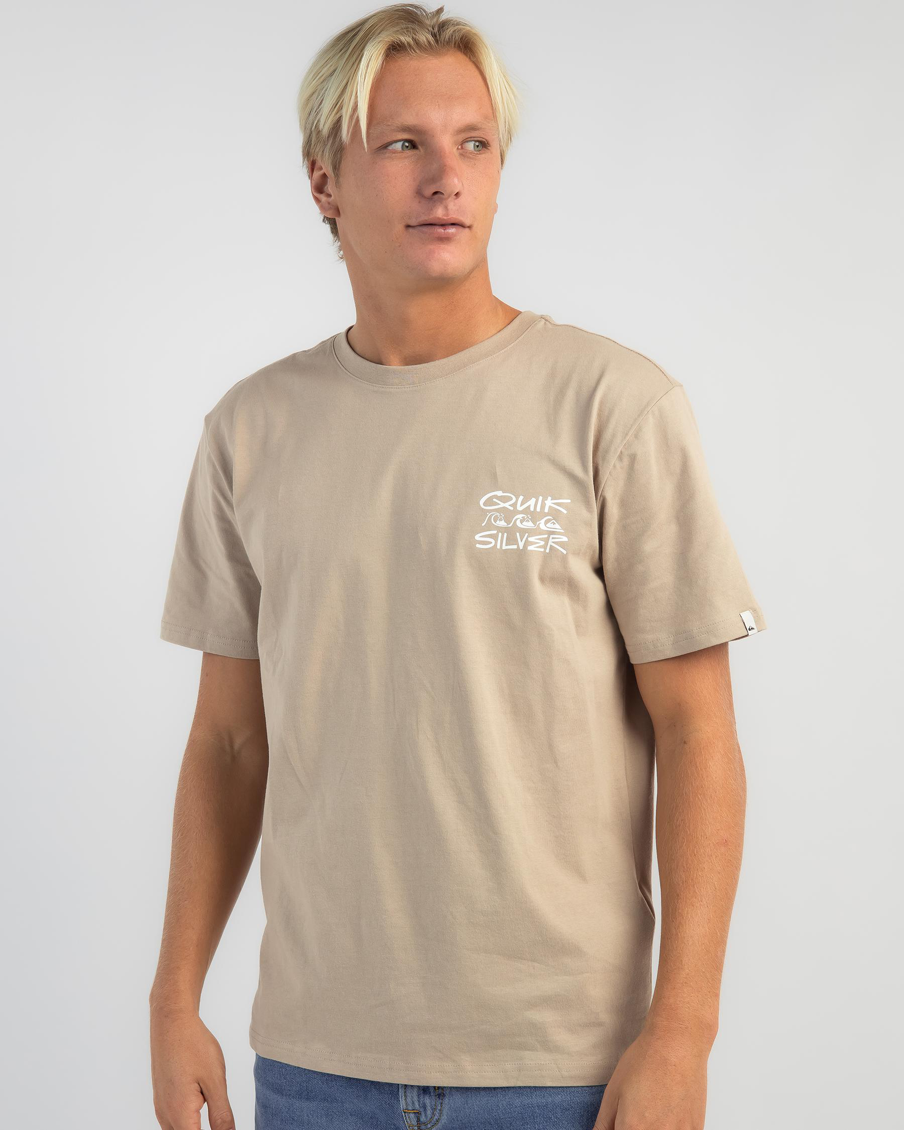 Shop Quiksilver Quik Frame T-Shirt In Goat - Fast Shipping & Easy ...