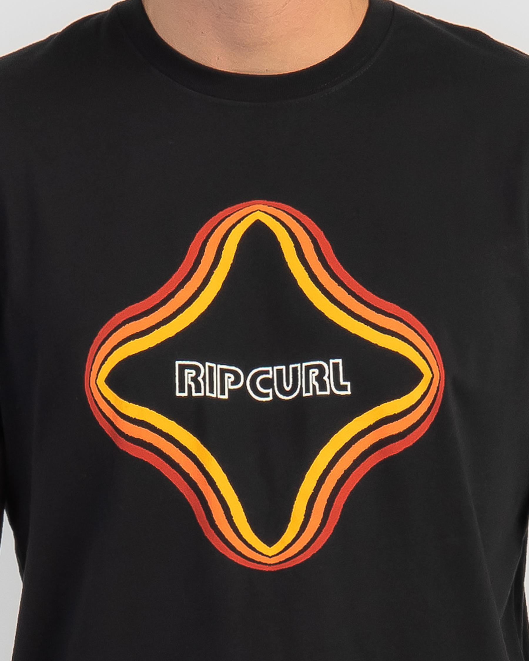 Shop Rip Curl Surf Revival Vibrations T-Shirt In Black - Fast Shipping ...
