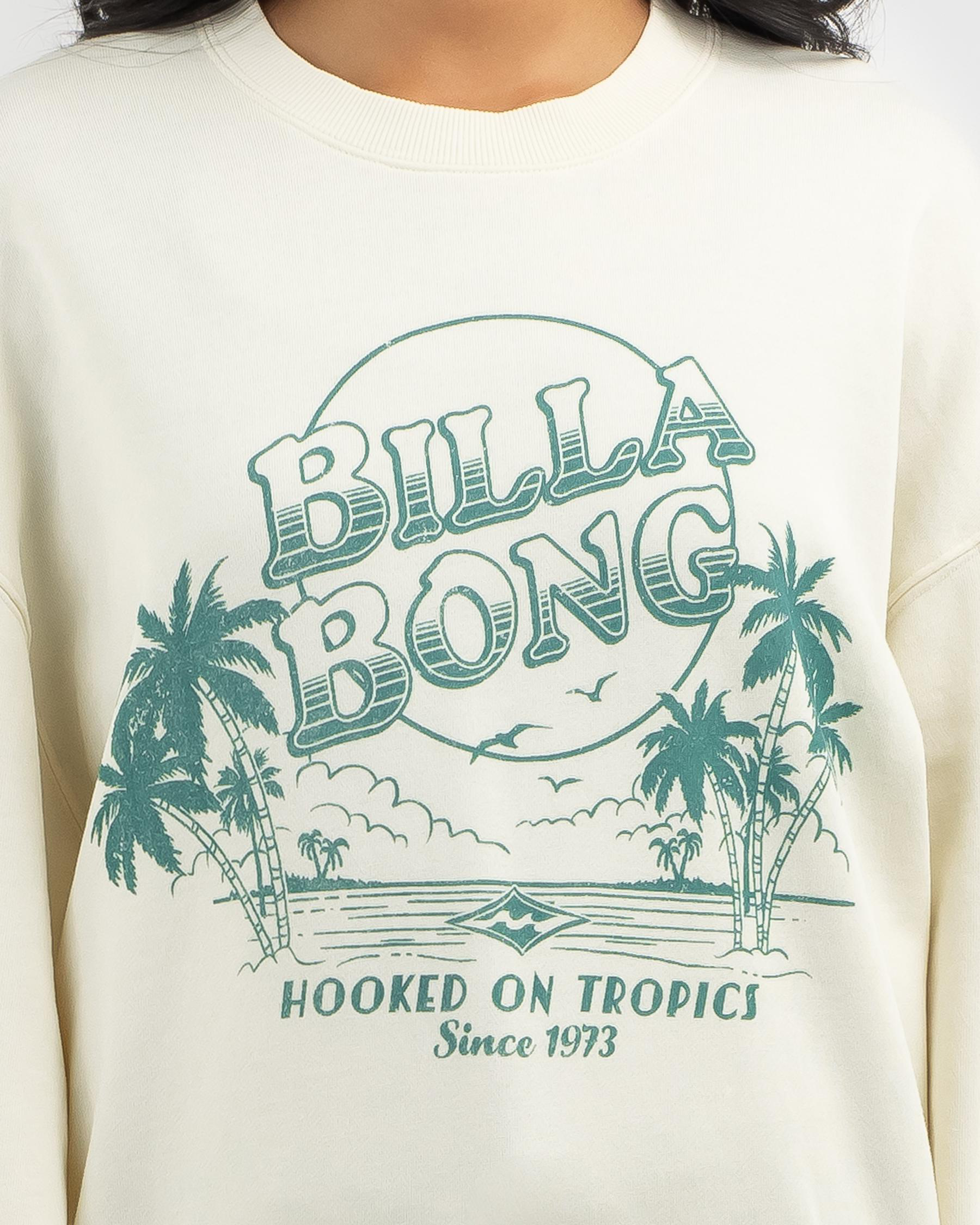 Shop Billabong Resort Life Kendall Crewneck Sweatshirt In Salt Crystal ...