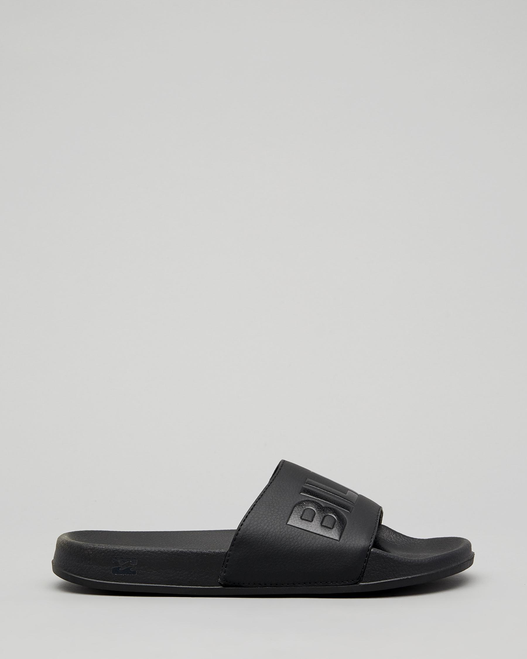 Shop Billabong Legacy Slide Sandals In All Black - Fast Shipping & Easy ...