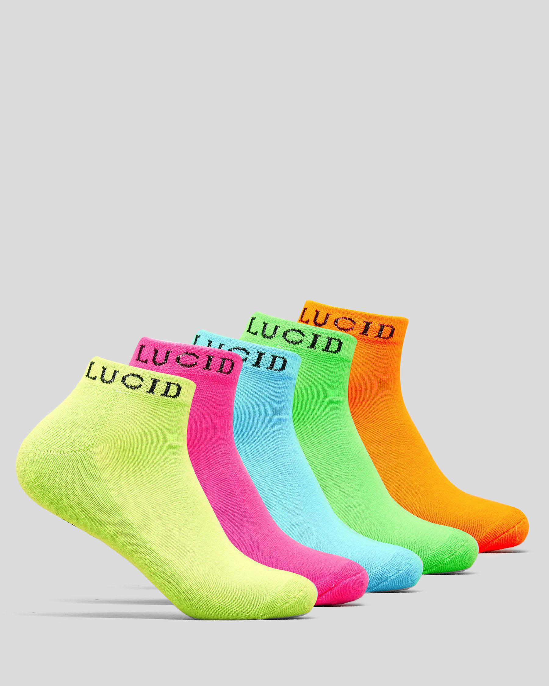 Shop Lucid Fluro Ankle Socks 5 Pack In Multi - Fast Shipping & Easy ...