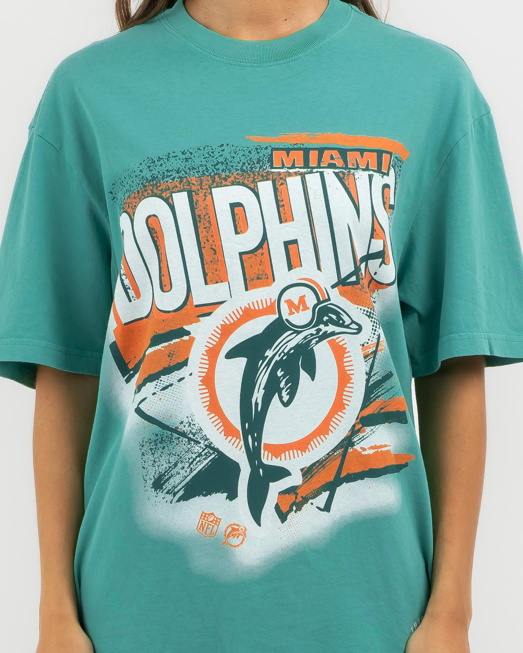 Mitchell & Ness Miami Dolphins T-Shirt In Aqua - FREE* Shipping & Easy ...