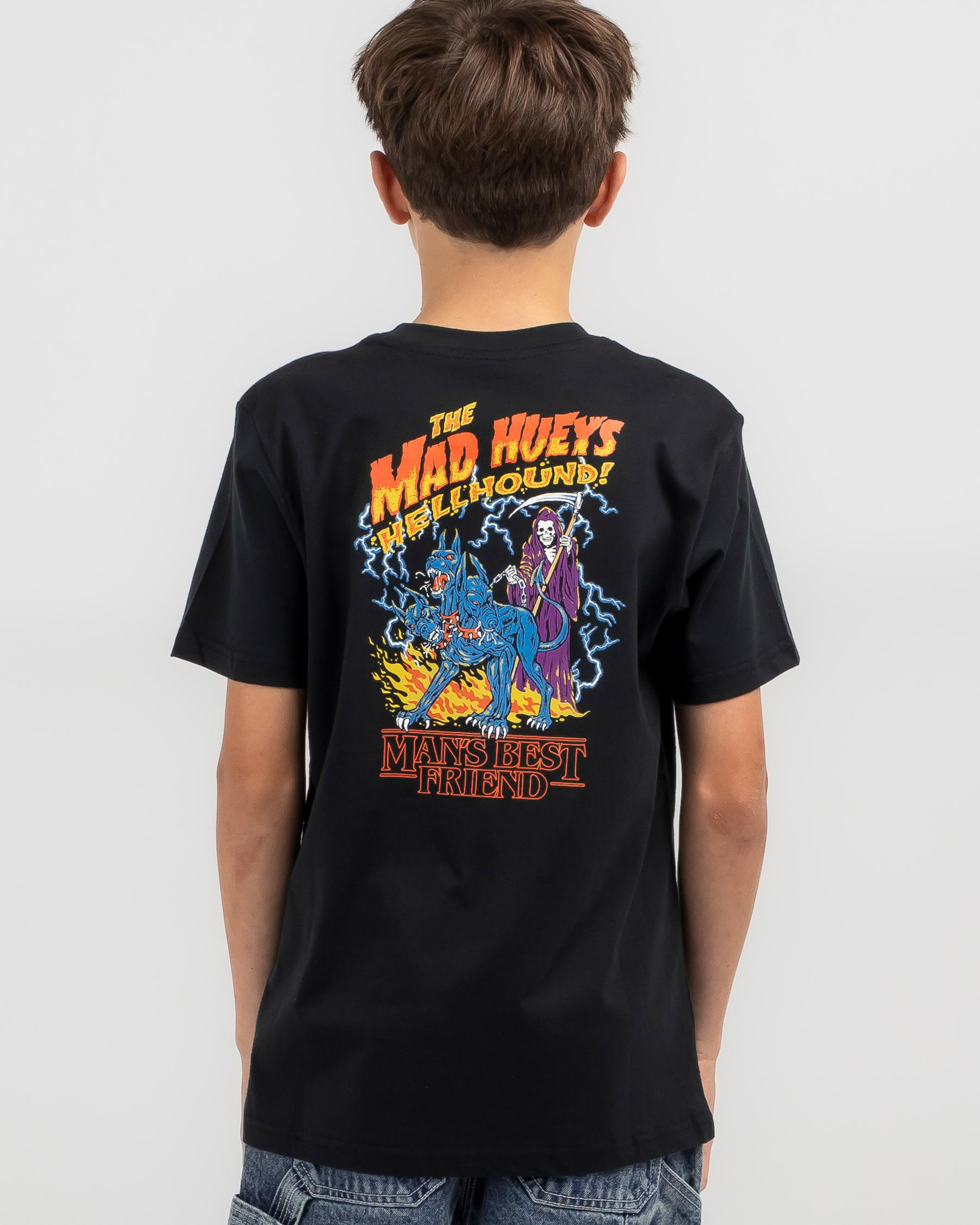 Shop The Mad Hueys Boys' Hellhound T-Shirt In Black - Fast Shipping ...
