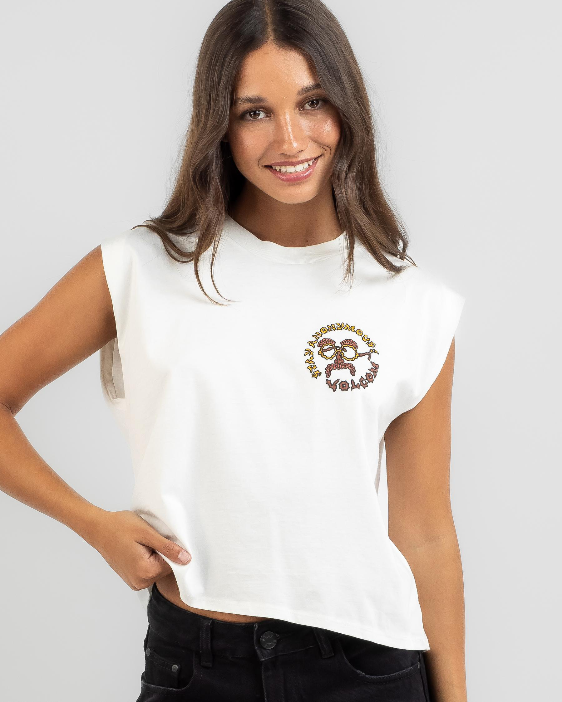 Shop Volcom Connected Minds Tank Top In Star White - Fast Shipping ...