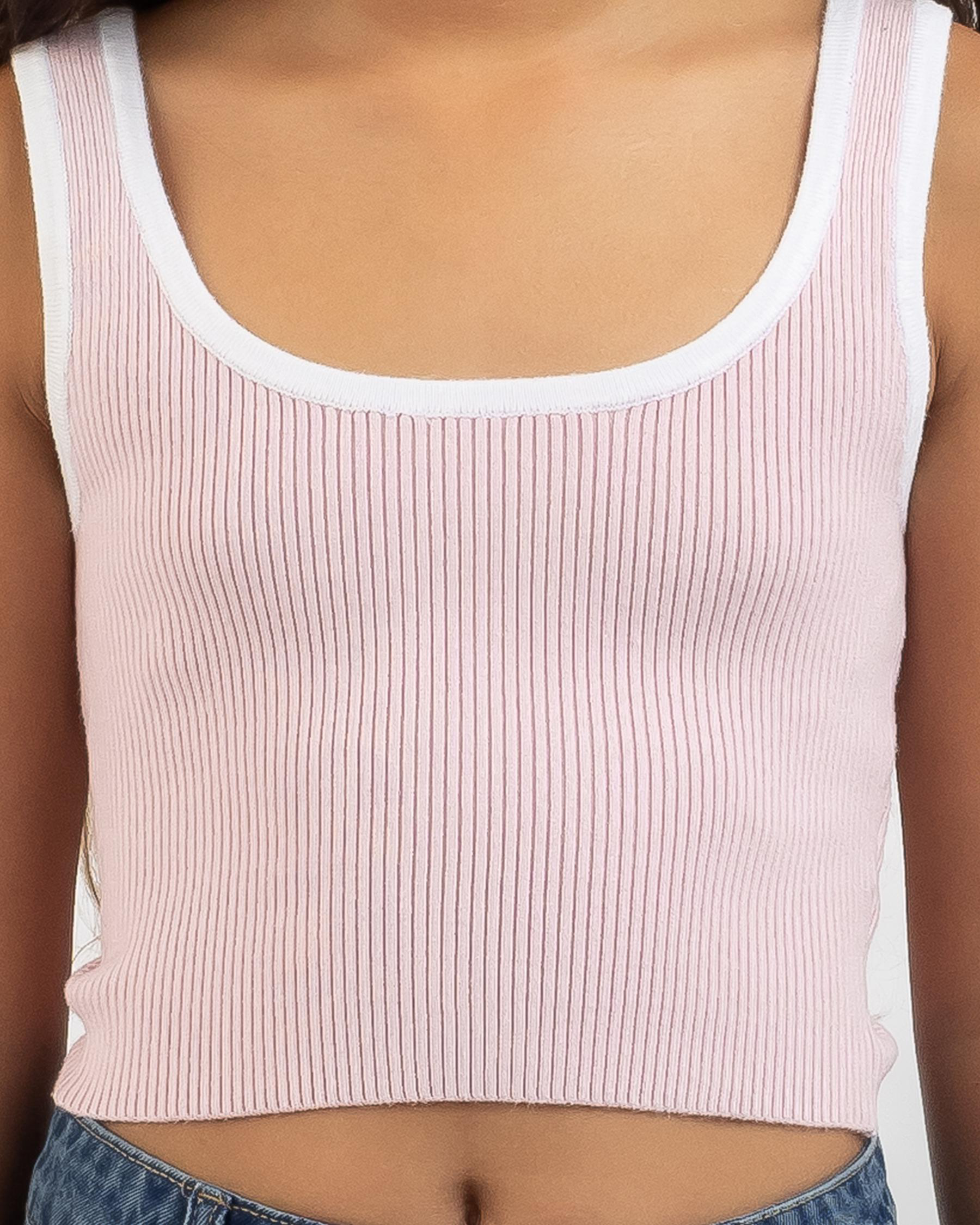 Shop Mooloola Girls' Basic Knit Top In Pink/white - Fast Shipping ...