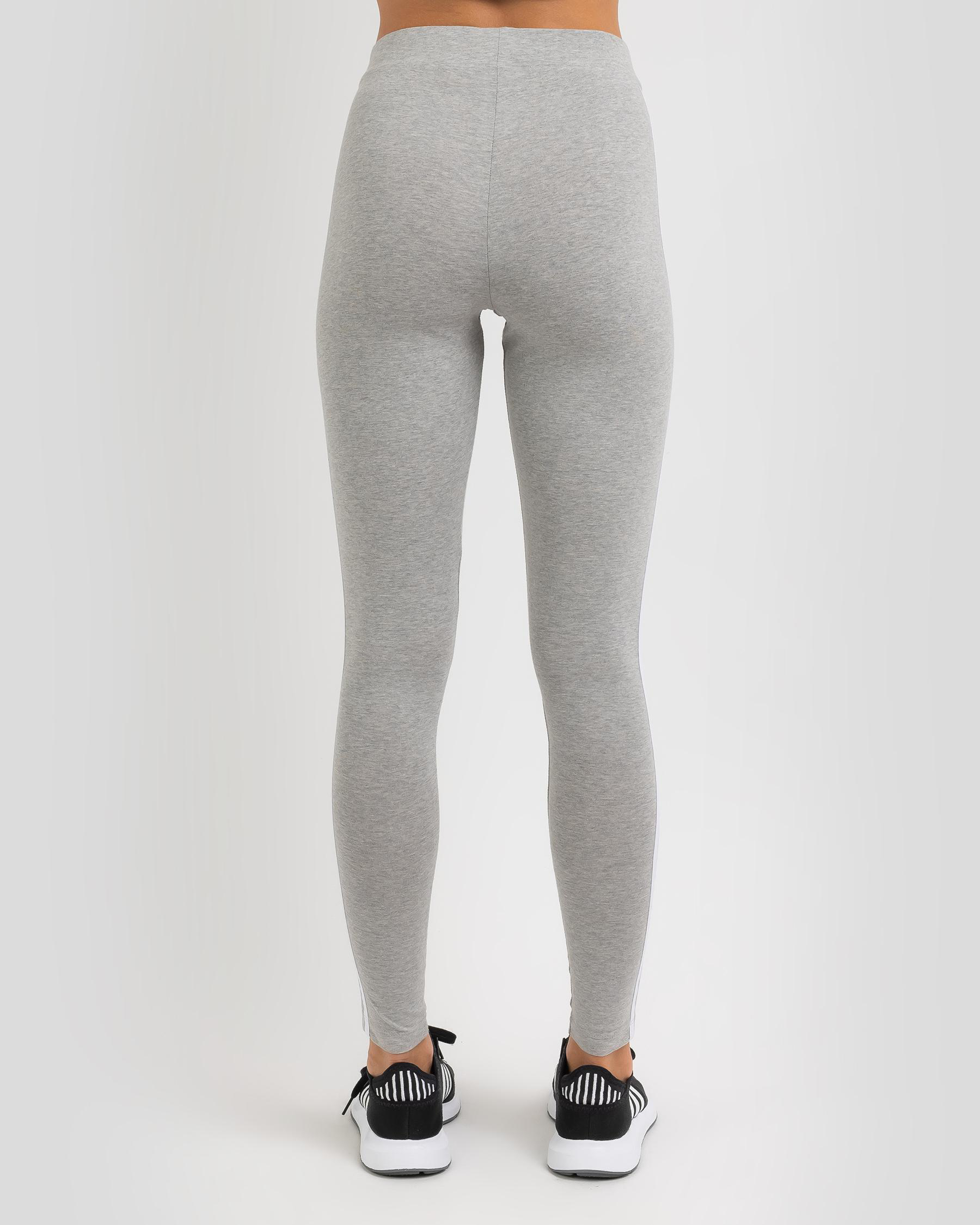 Shop adidas 3 Stripes Leggings In Medium Grey Heather - Fast Shipping ...