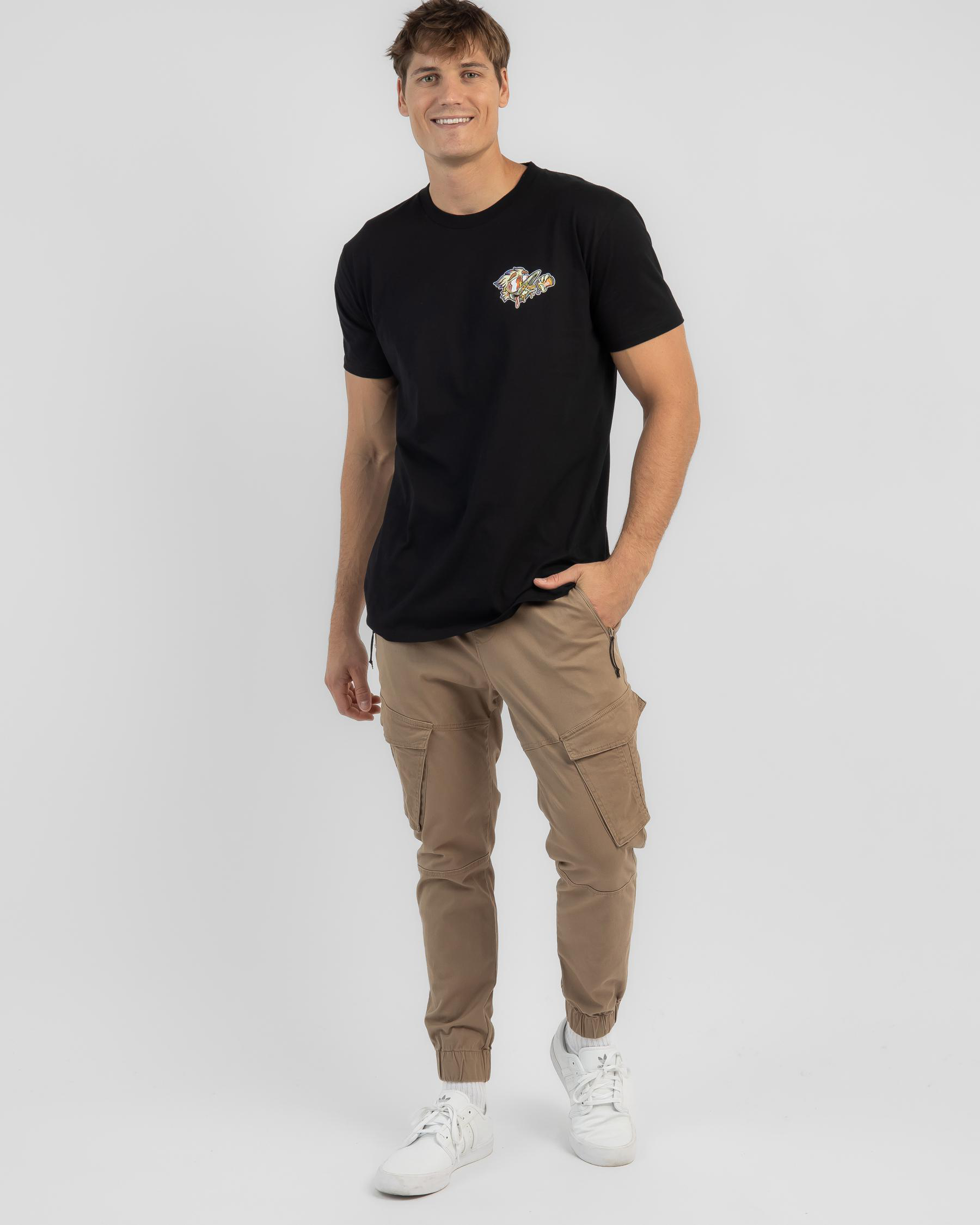 Shop Bush Chook Cooked Burra T-Shirt In Black - Fast Shipping & Easy ...