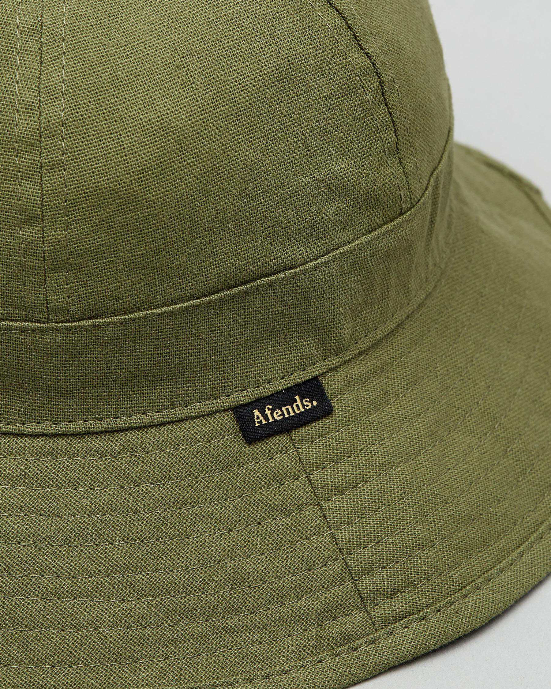Shop Afends Congo Hemp Bucket Hat In Olive - Fast Shipping & Easy ...
