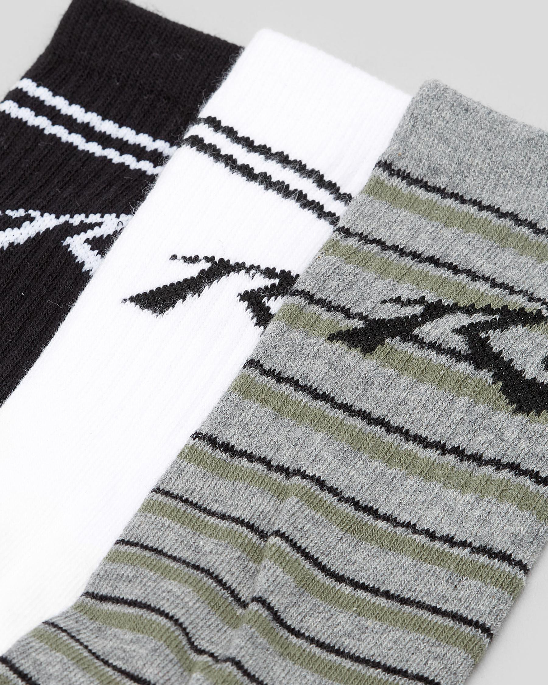 Shop Rusty Never Ever Mid Calf Socks 3 Pack In Multi 2 - Fast Shipping ...