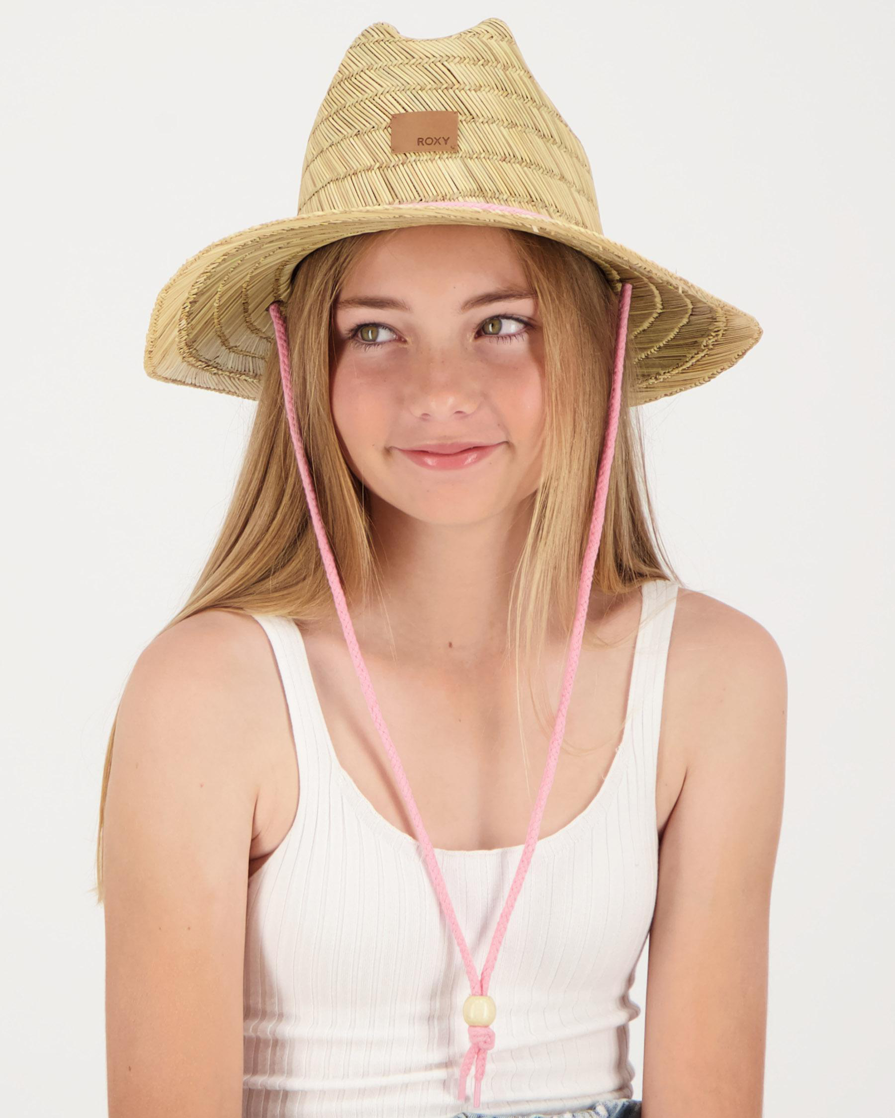 Shop Roxy Girls Pretty Smiles Hat In Prism Pink - Fast Shipping & Easy ...