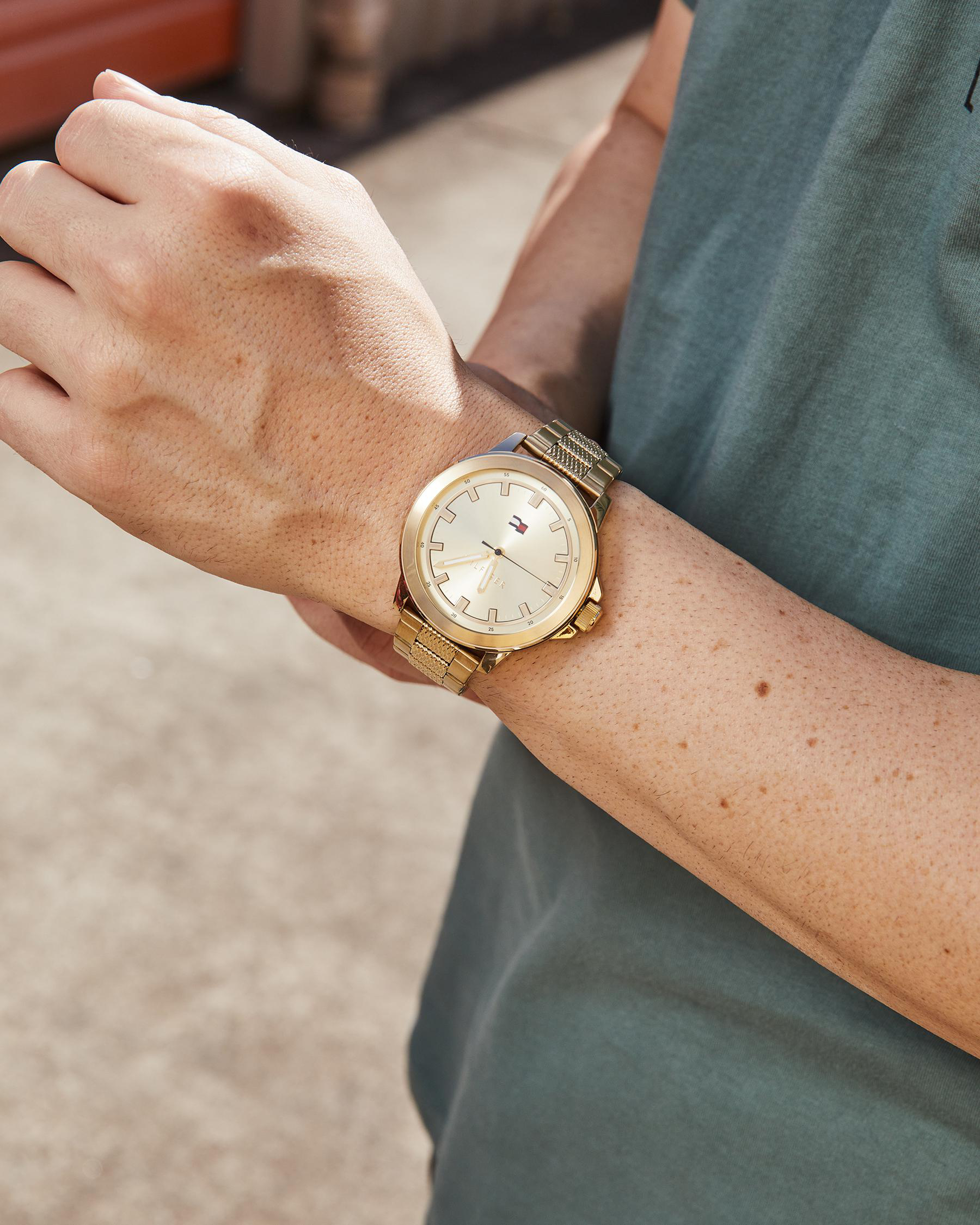 Shop Tommy Hilfiger Nelson Watch In Gold - Fast Shipping & Easy Returns ...